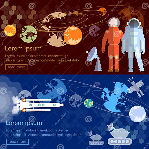 Space Banners International Space Program, Astronauts in Space Stock ...