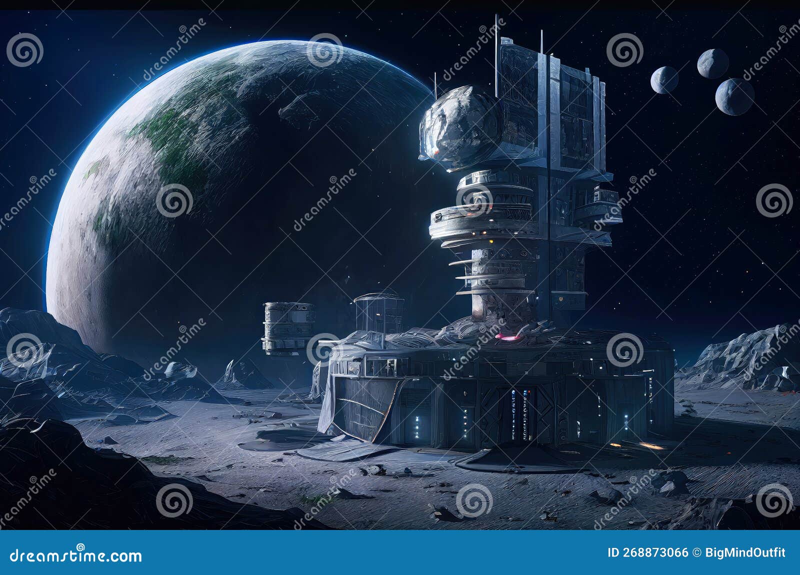 Space Base on the Extraterrestrial Planet. Generative Ai Illustration ...