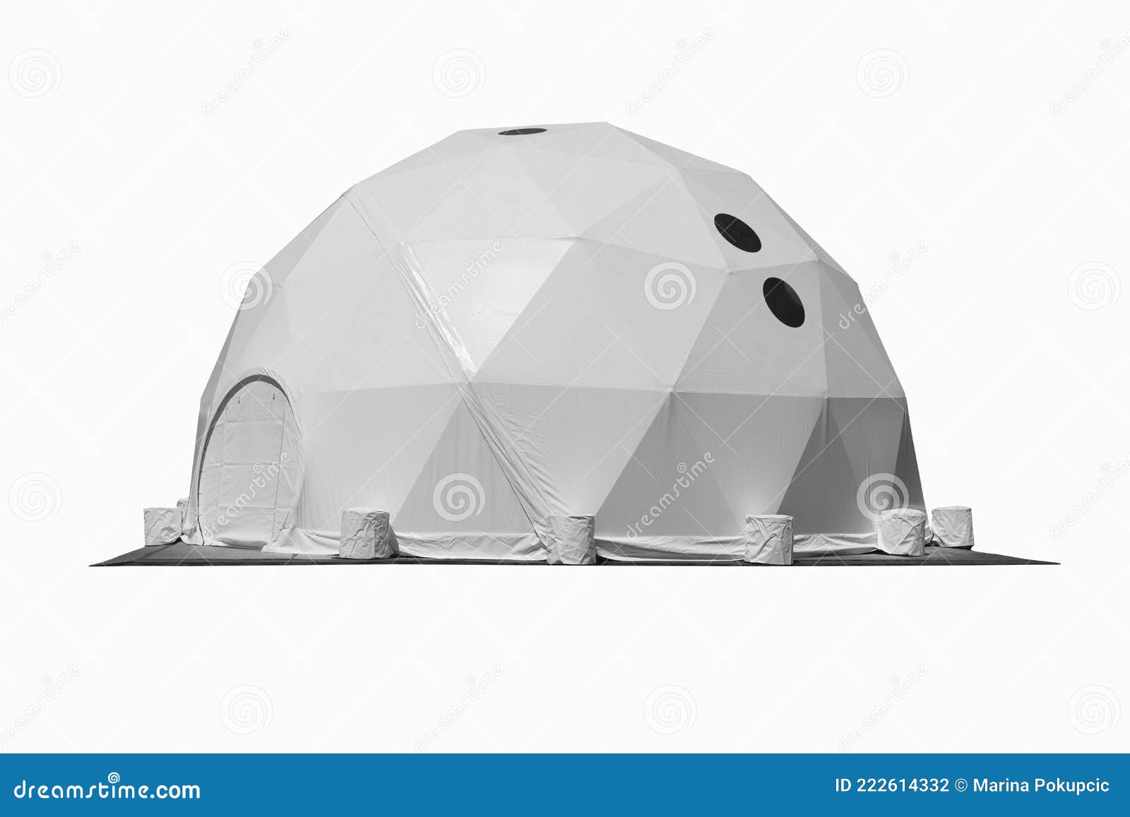 Space Base Structure, White Round Plastic Tent Stock Illustration ...
