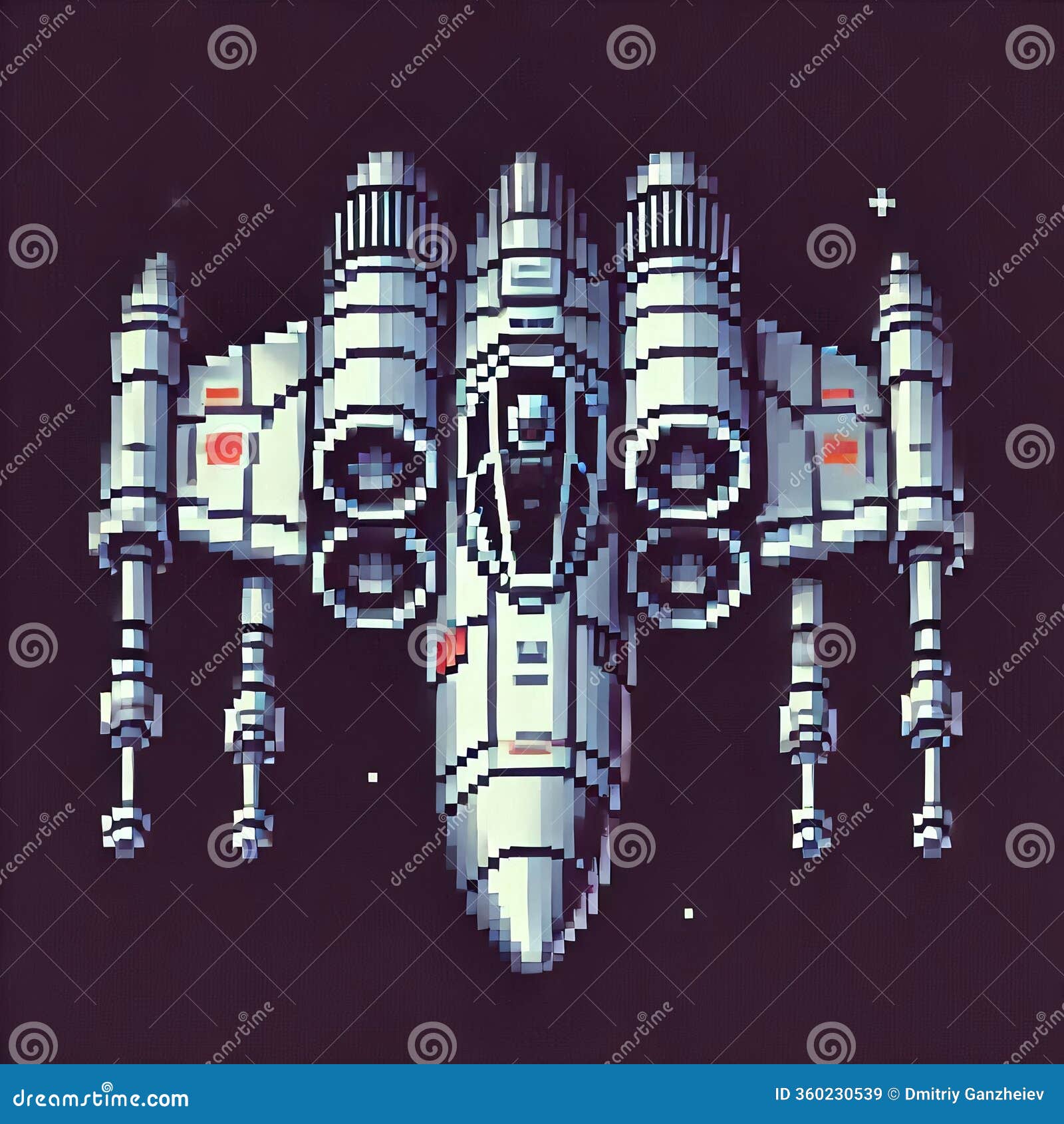 Space Battle Cruiser with Wings Stock Illustration - Illustration of ...