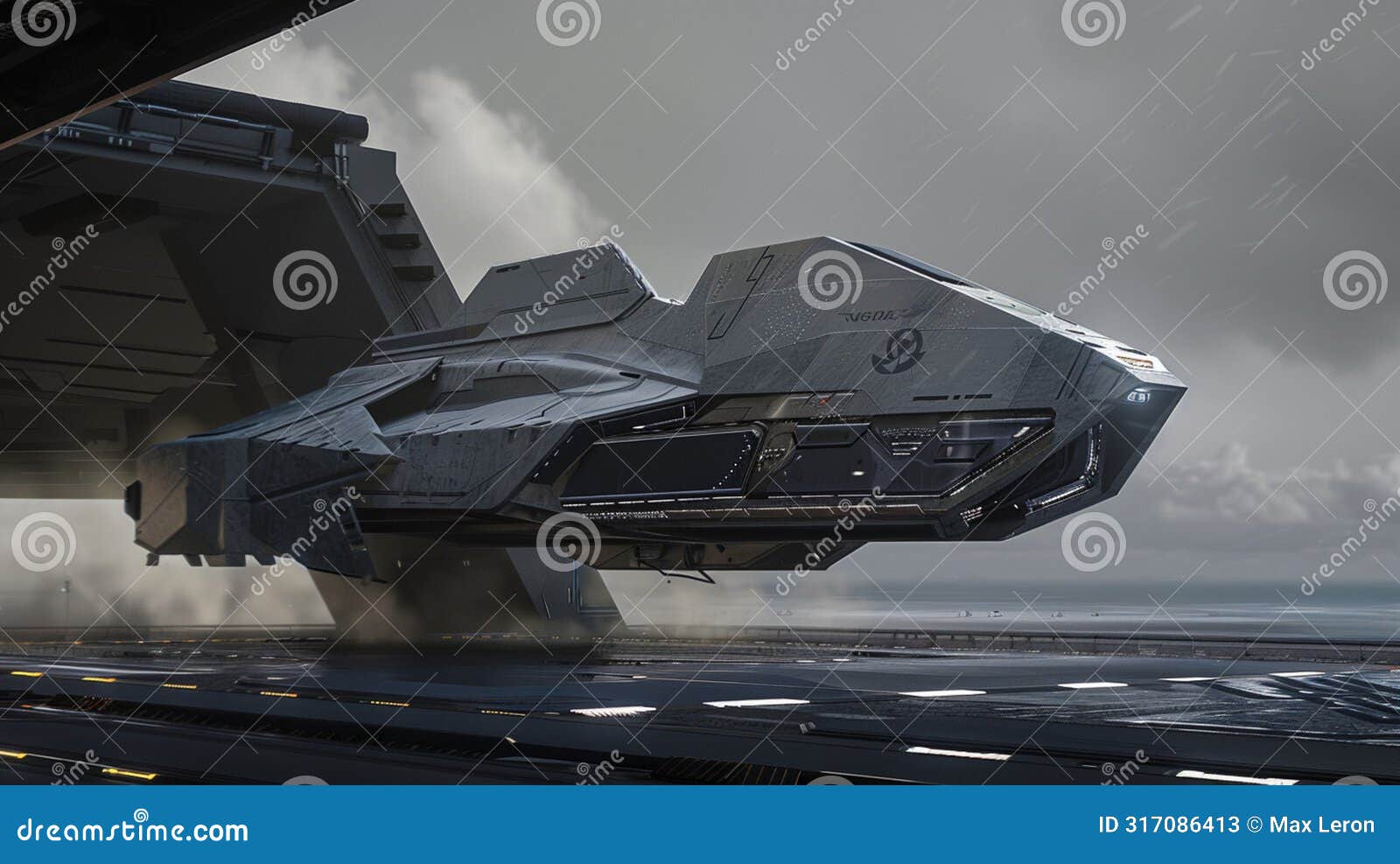 Space Battleship Cube Square Outline. Cuboid. Half-open Hatch. Grey ...