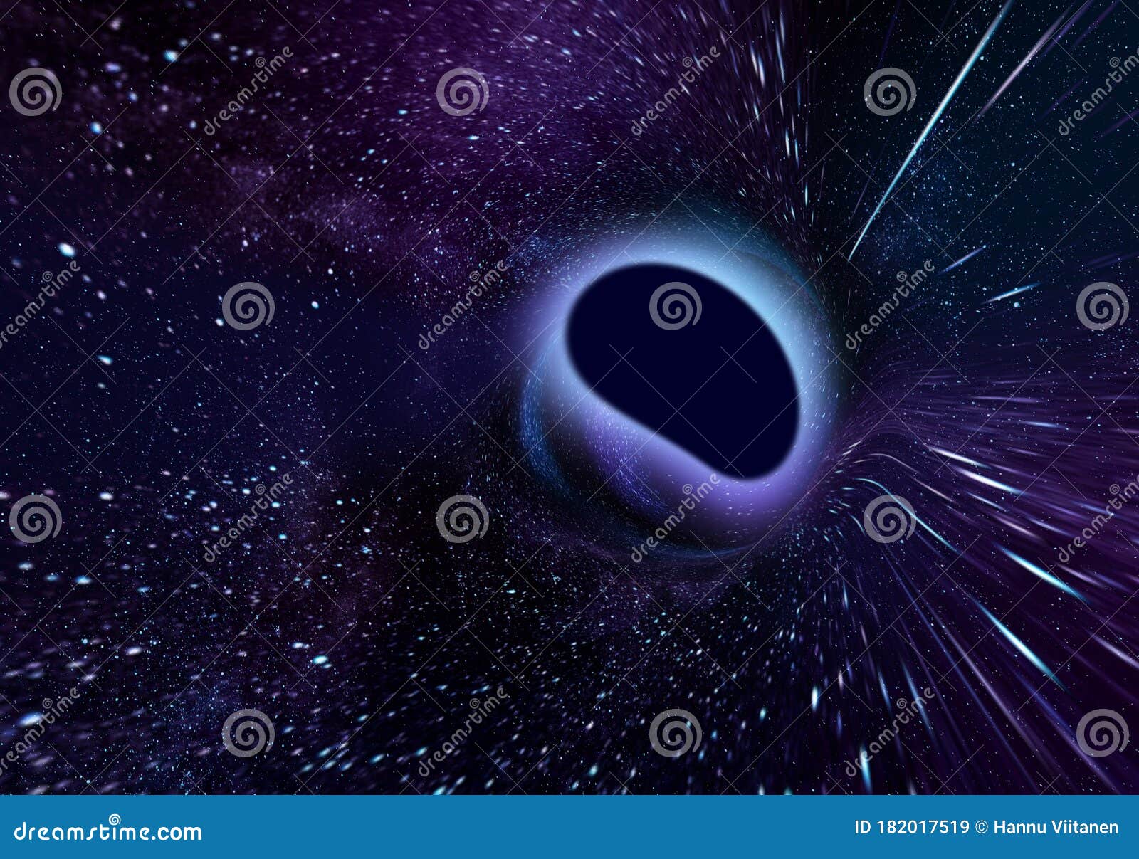 Space Bending Distortion Near Black Hole Stock Illustration ...