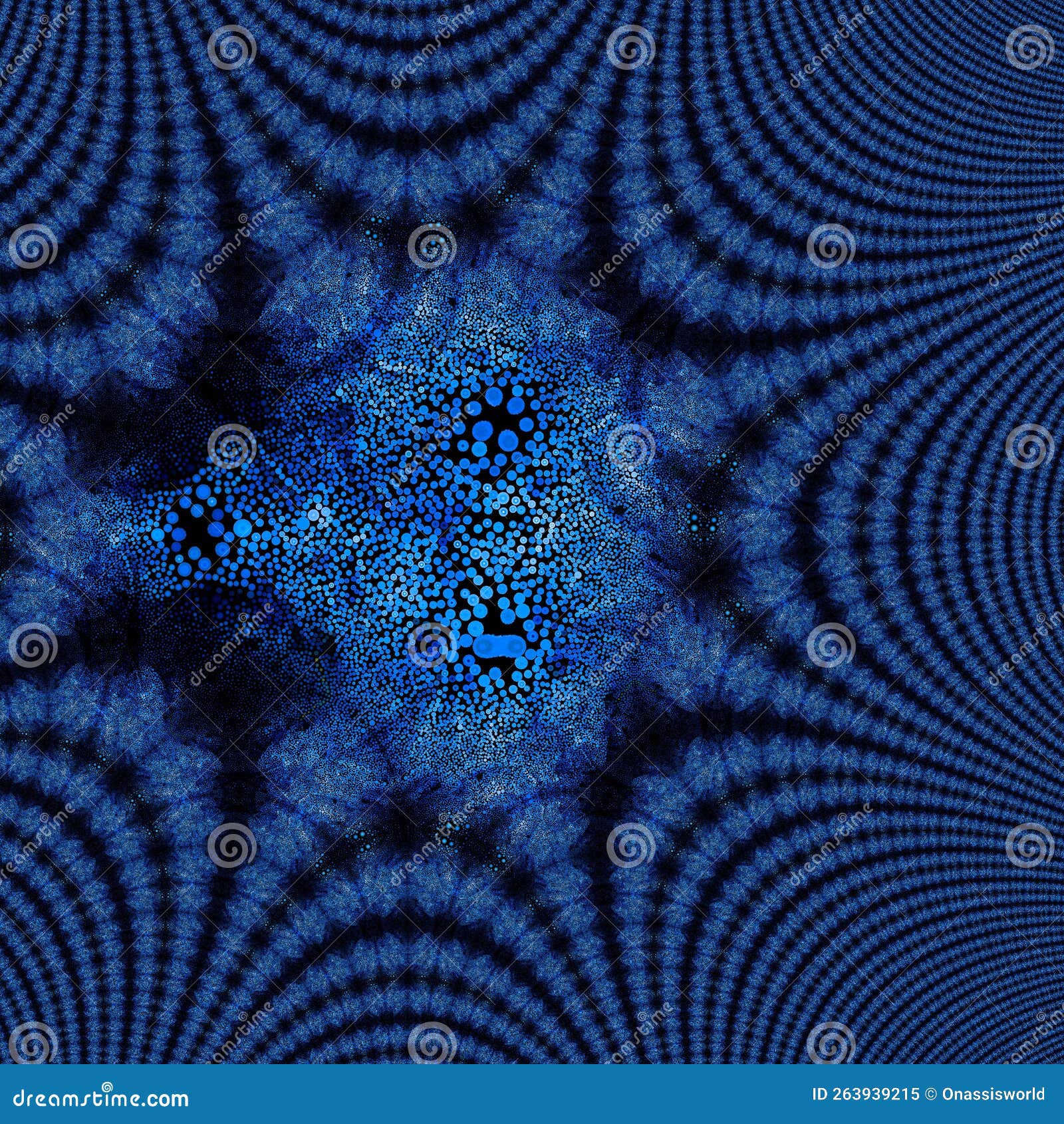 Space Blue Anamorphic Symmetrical Abstract Background Stock ...