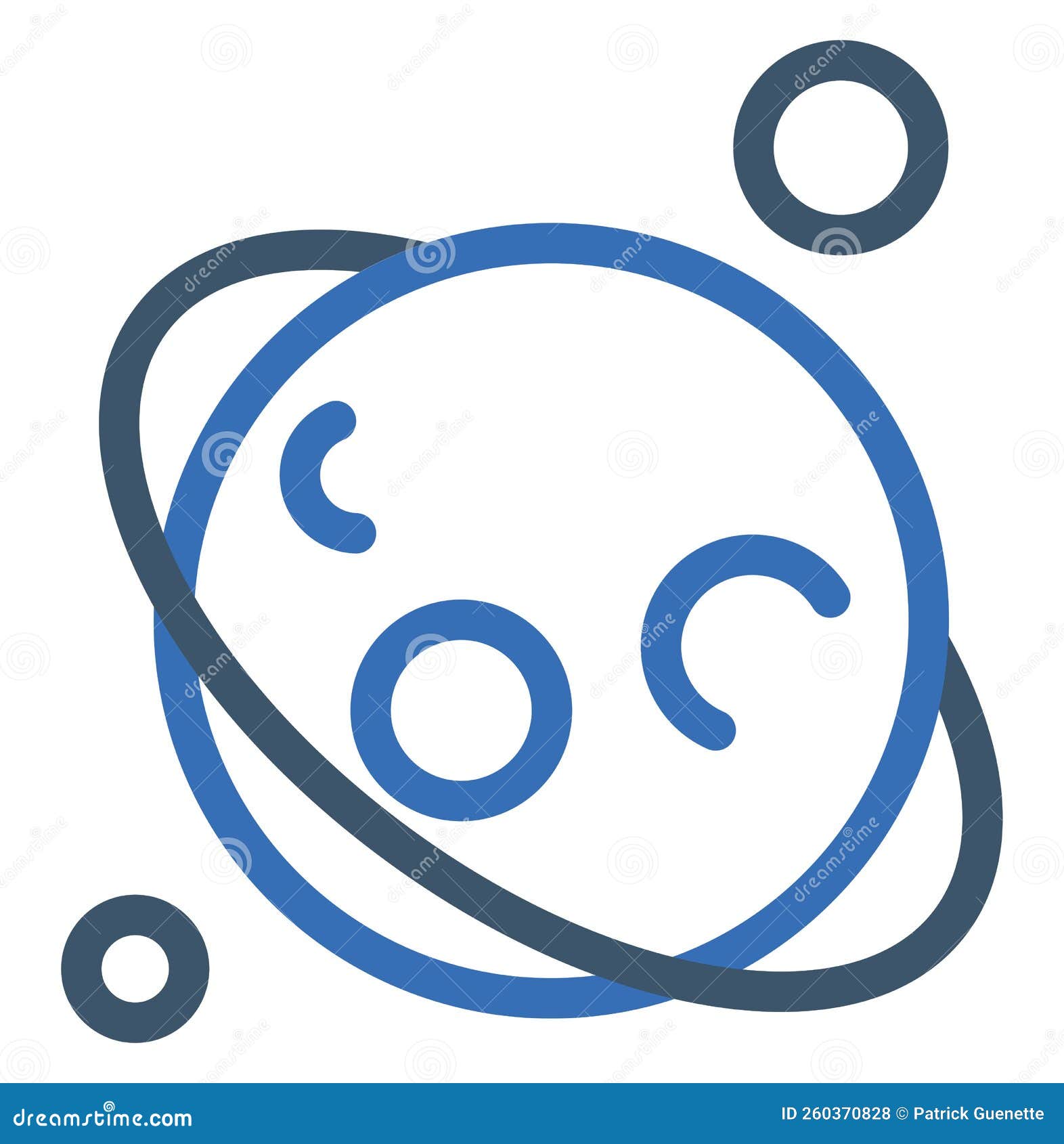 Space blue planet, icon stock vector. Illustration of wide - 260370828