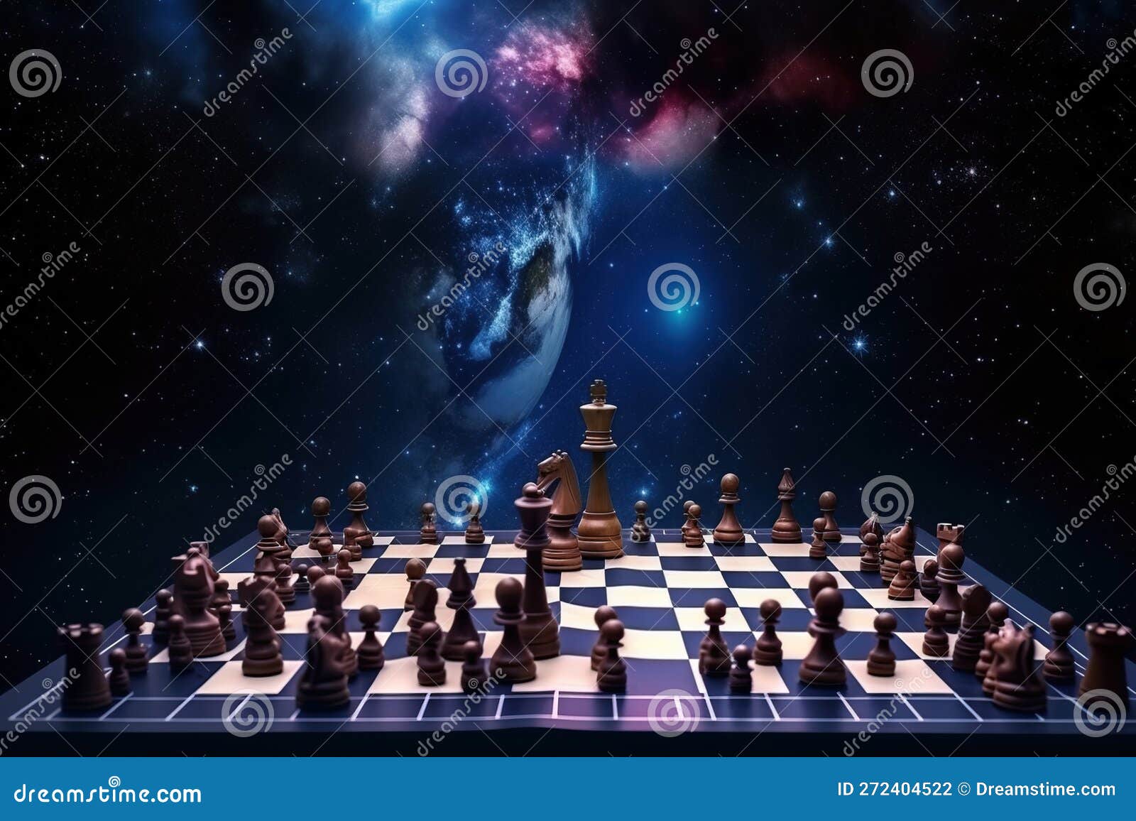 Space Board Intellectual Game Chess. Game Positions of Figures. AI ...
