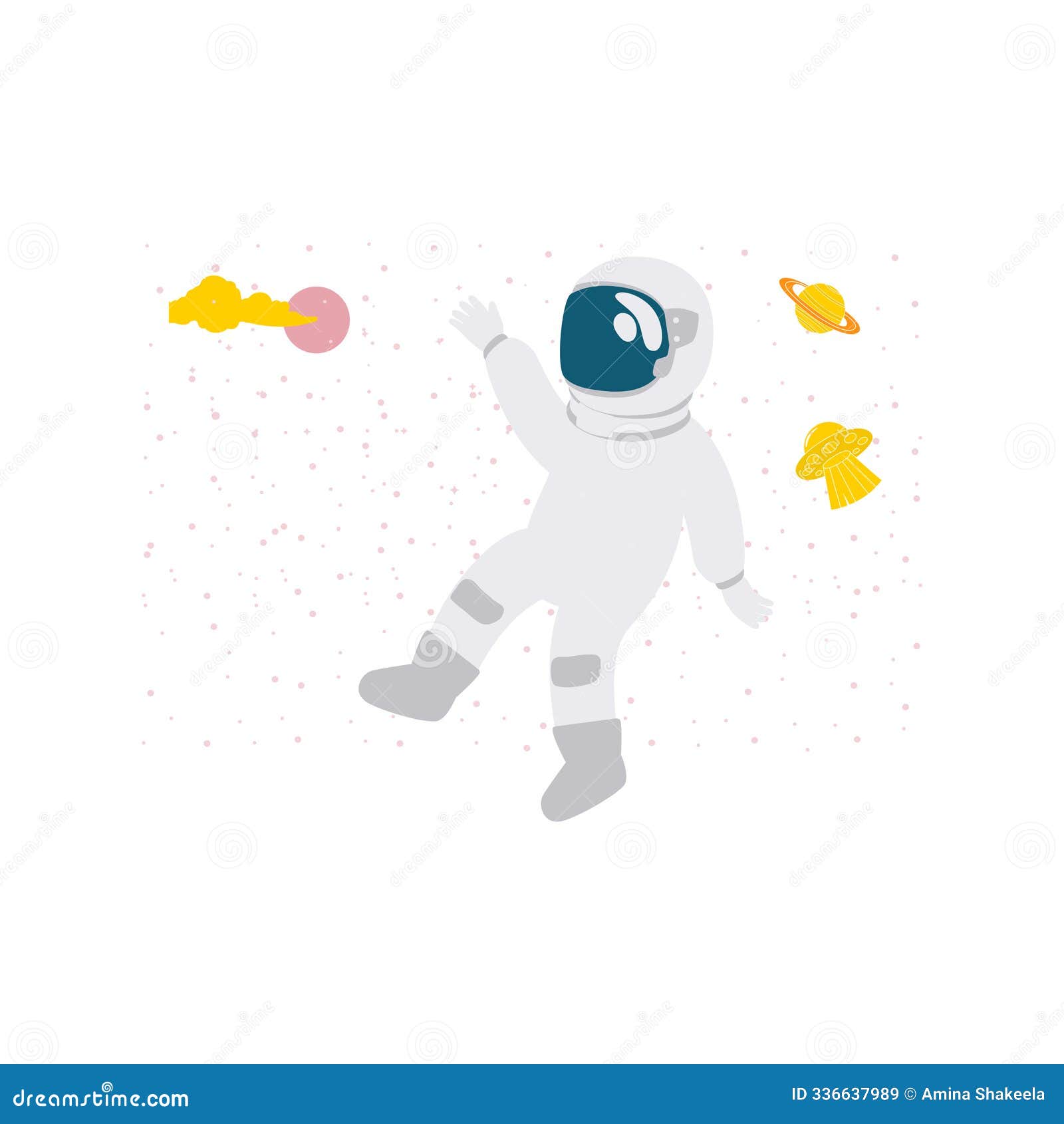 The space boy is standing stock illustration. Illustration of cute ...