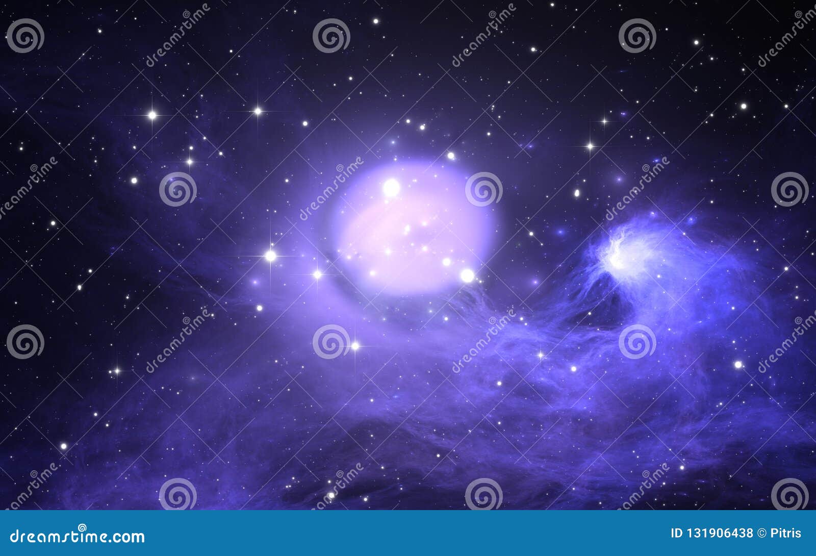 Space Bubble Inside a Distant Nebula. Space Background Stock ...