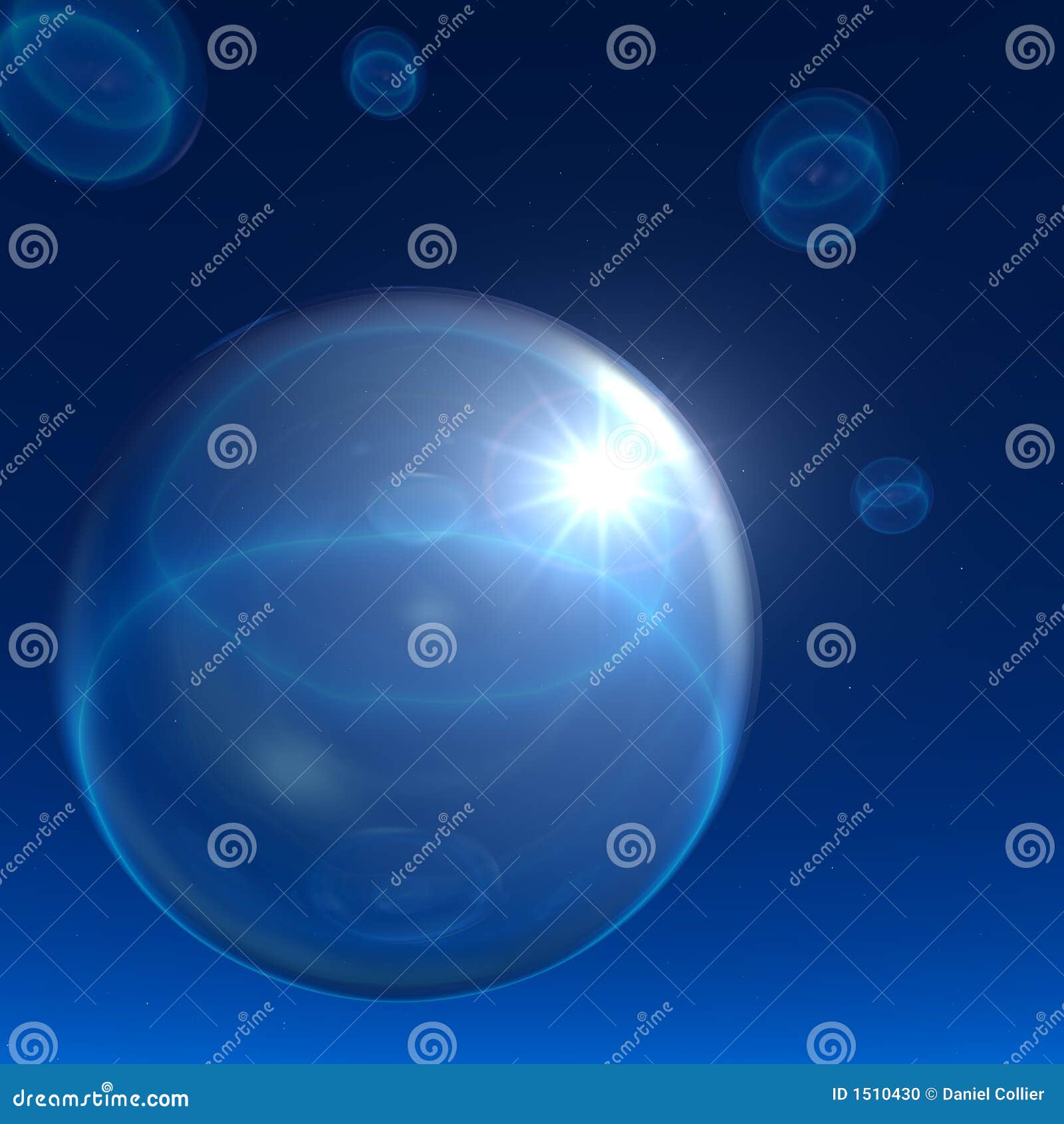 Space Bubbles Background with Night Star Stock Illustration ...