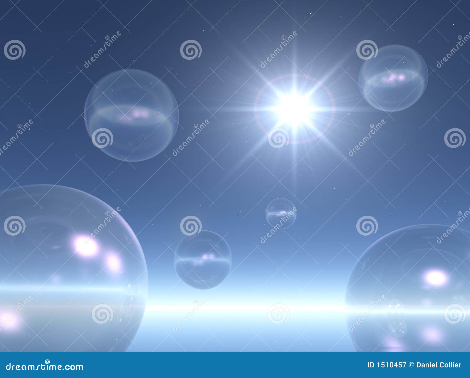 Space Bubbles Background with Star Stock Illustration - Illustration of ...