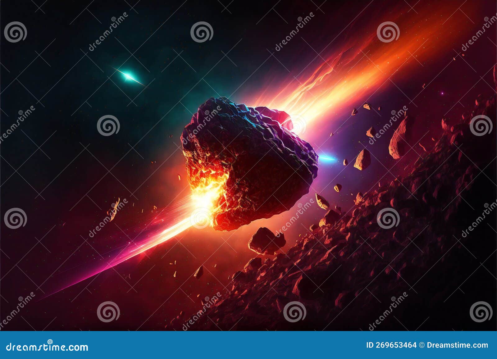 Space Burning Comet Flash Laser, Abstract, Planetarium Stock ...