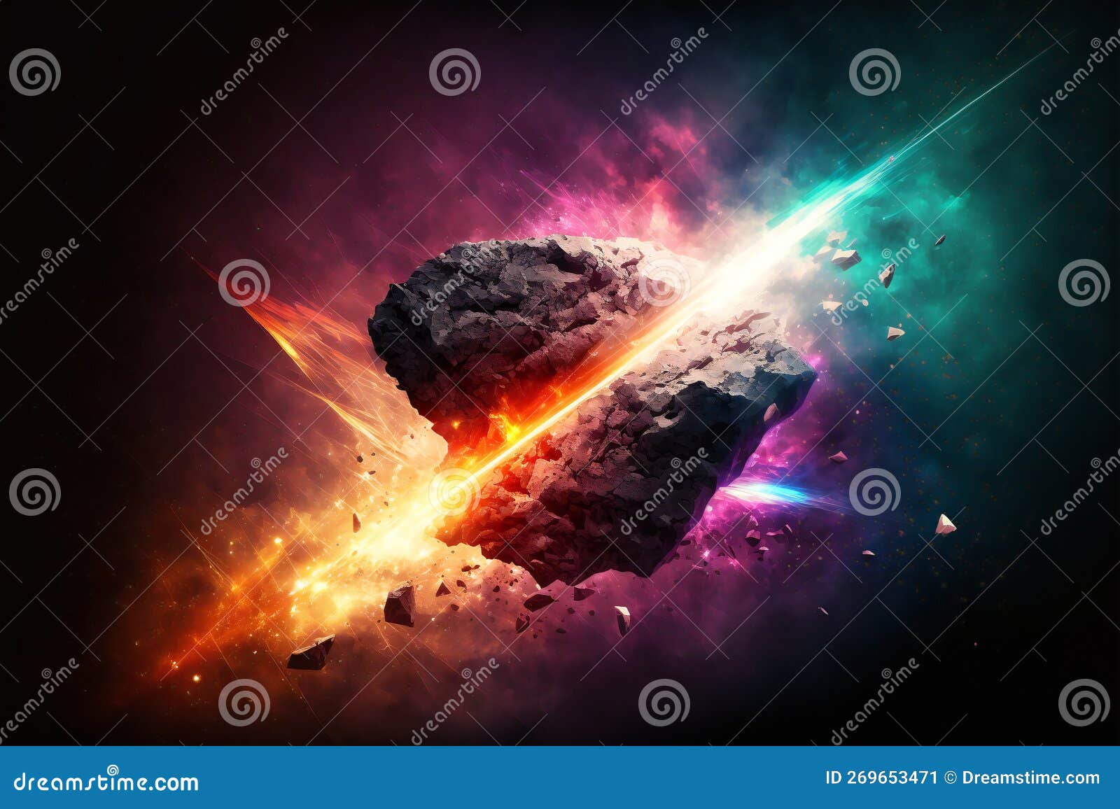 Space Burning Comet Flash Laser, Abstract, Planetarium Stock ...