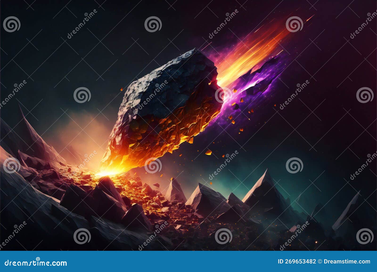 Space Burning Comet Flash Laser, Abstract, Planetarium Stock ...