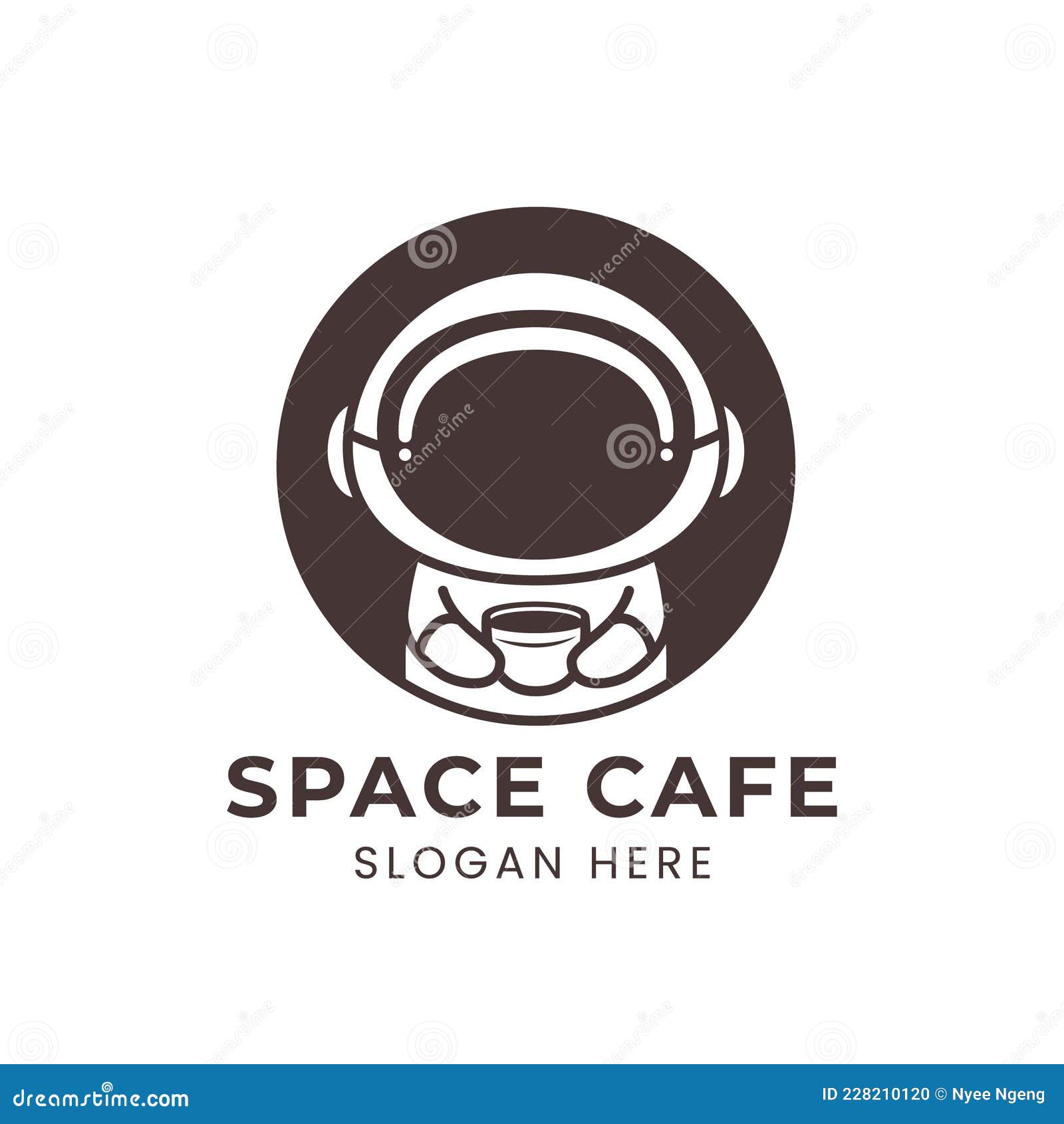 Space Cafe Logo with Cute Astronaut Stock Vector - Illustration of ...