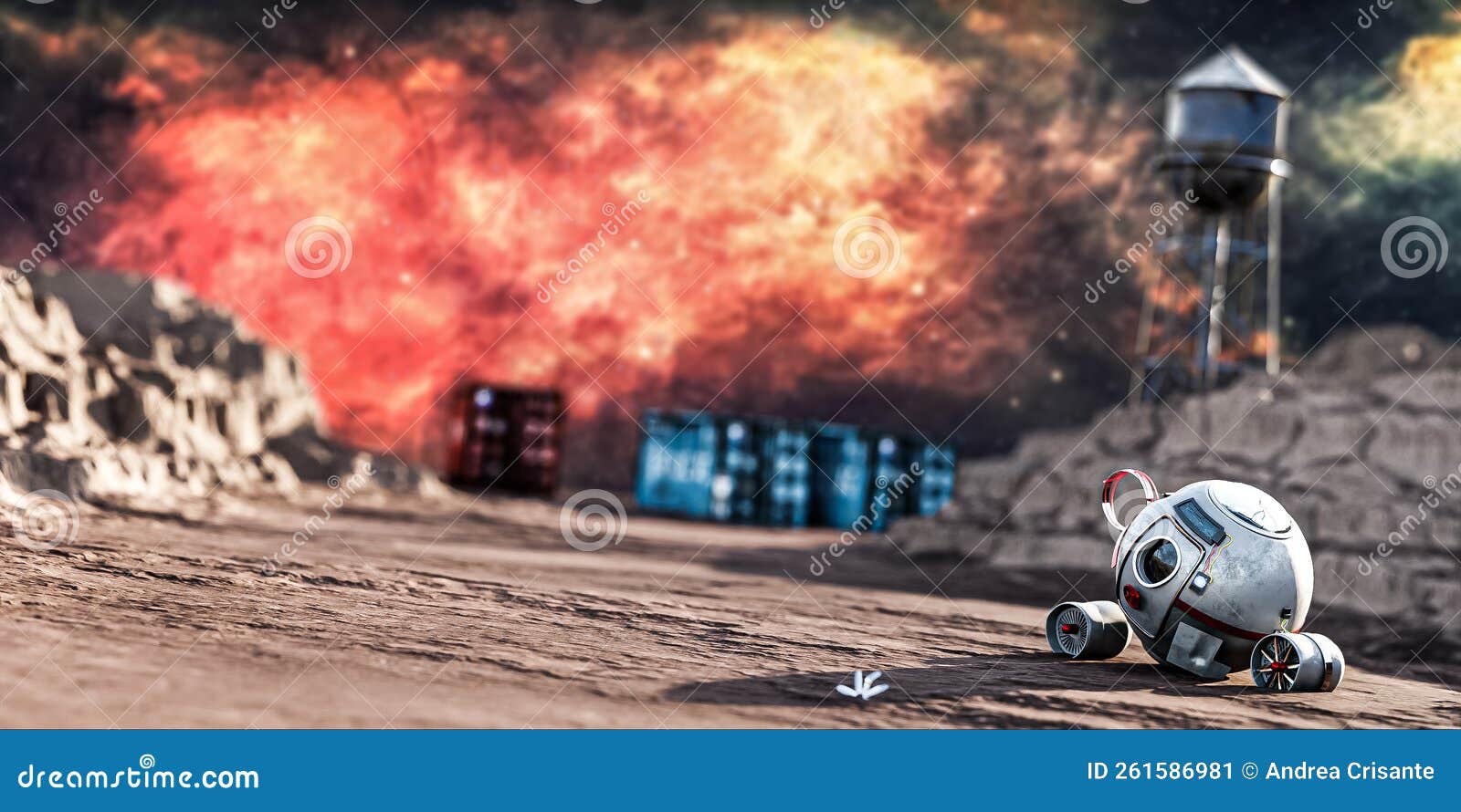 Space Capsule in a Desert Canyon Stock Illustration - Illustration of ...