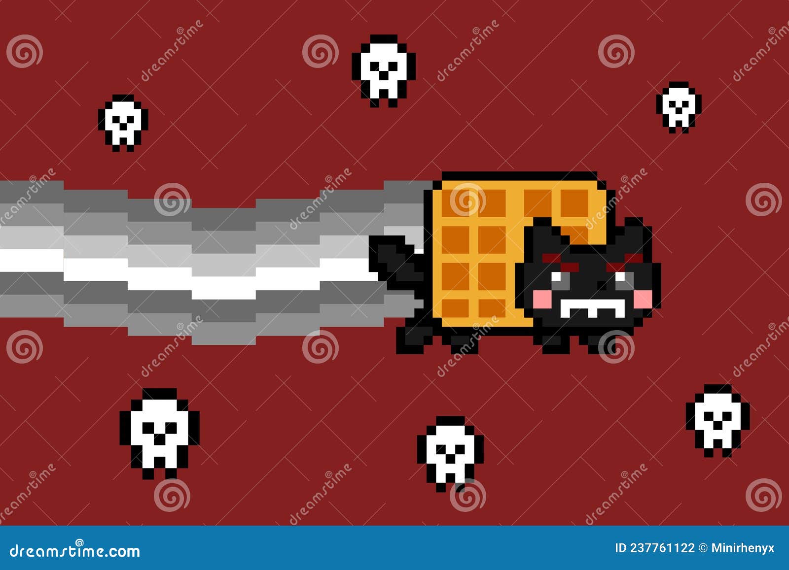 8 Bit Nyan Cat On Space Illustration Cartoon Vector | CartoonDealer.com ...