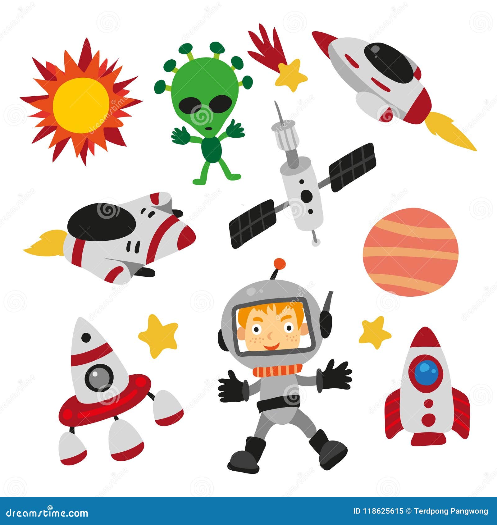 Space character design stock vector. Illustration of cute - 118625615