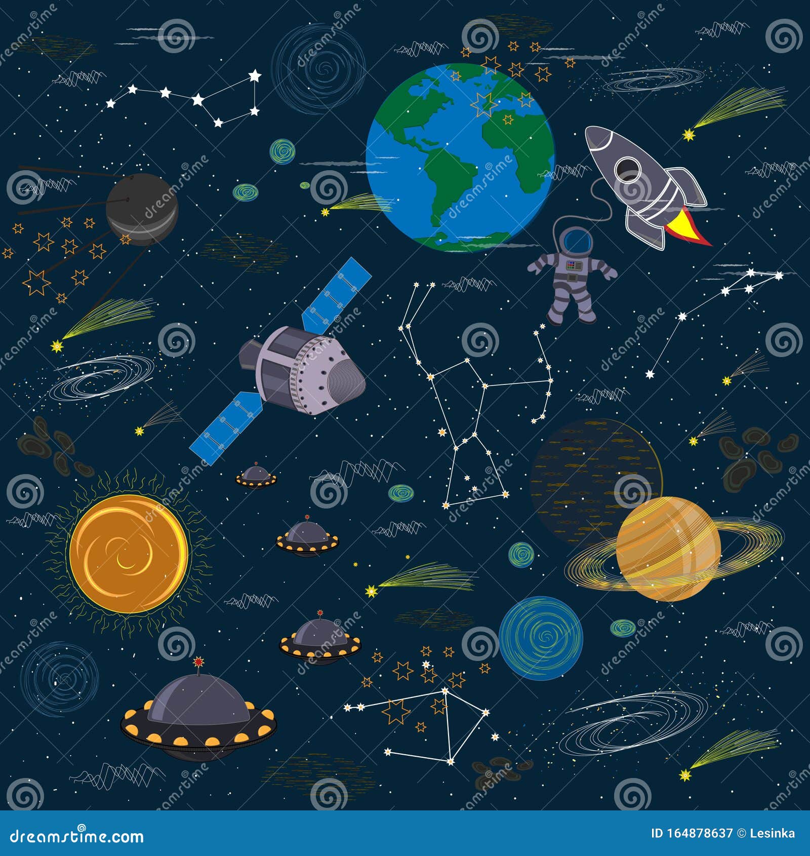 Space Collage Royalty-Free Stock Photography | CartoonDealer.com #11879285