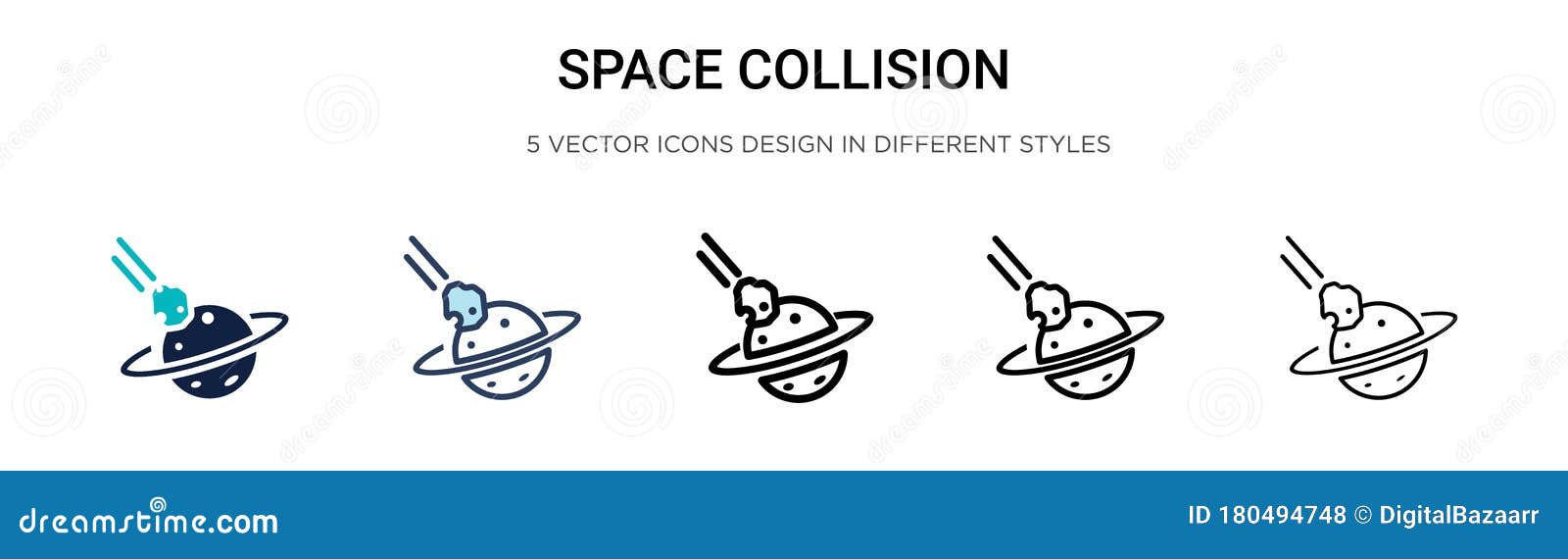 Space Collision Icon in Filled, Thin Line, Outline and Stroke Style ...