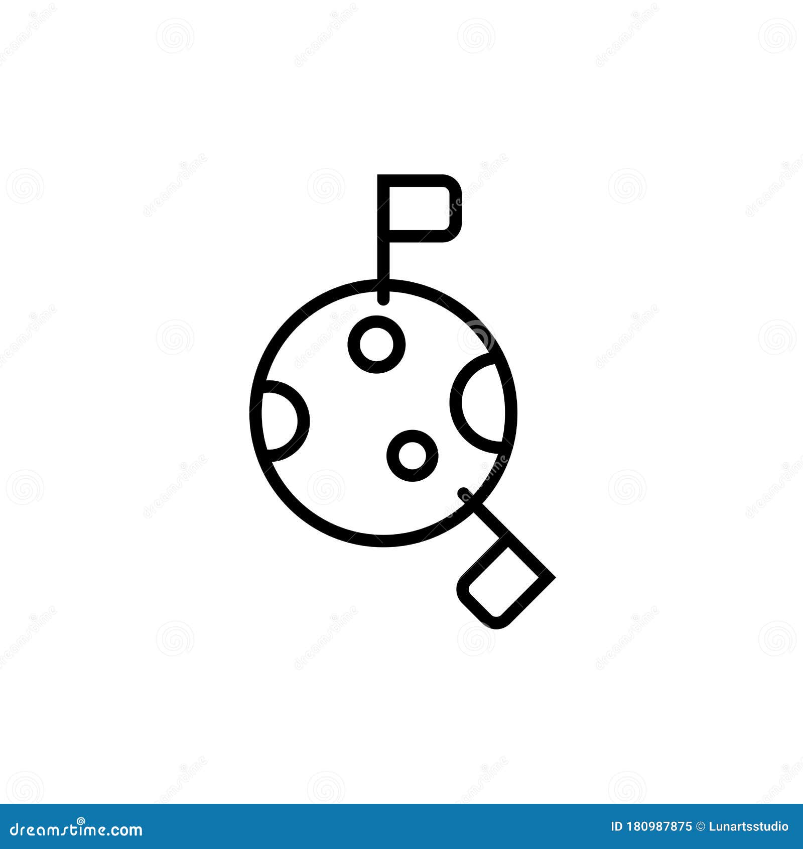 Space Colonies Flag On The Moon Icon. Simple Line, Outline Vector ...