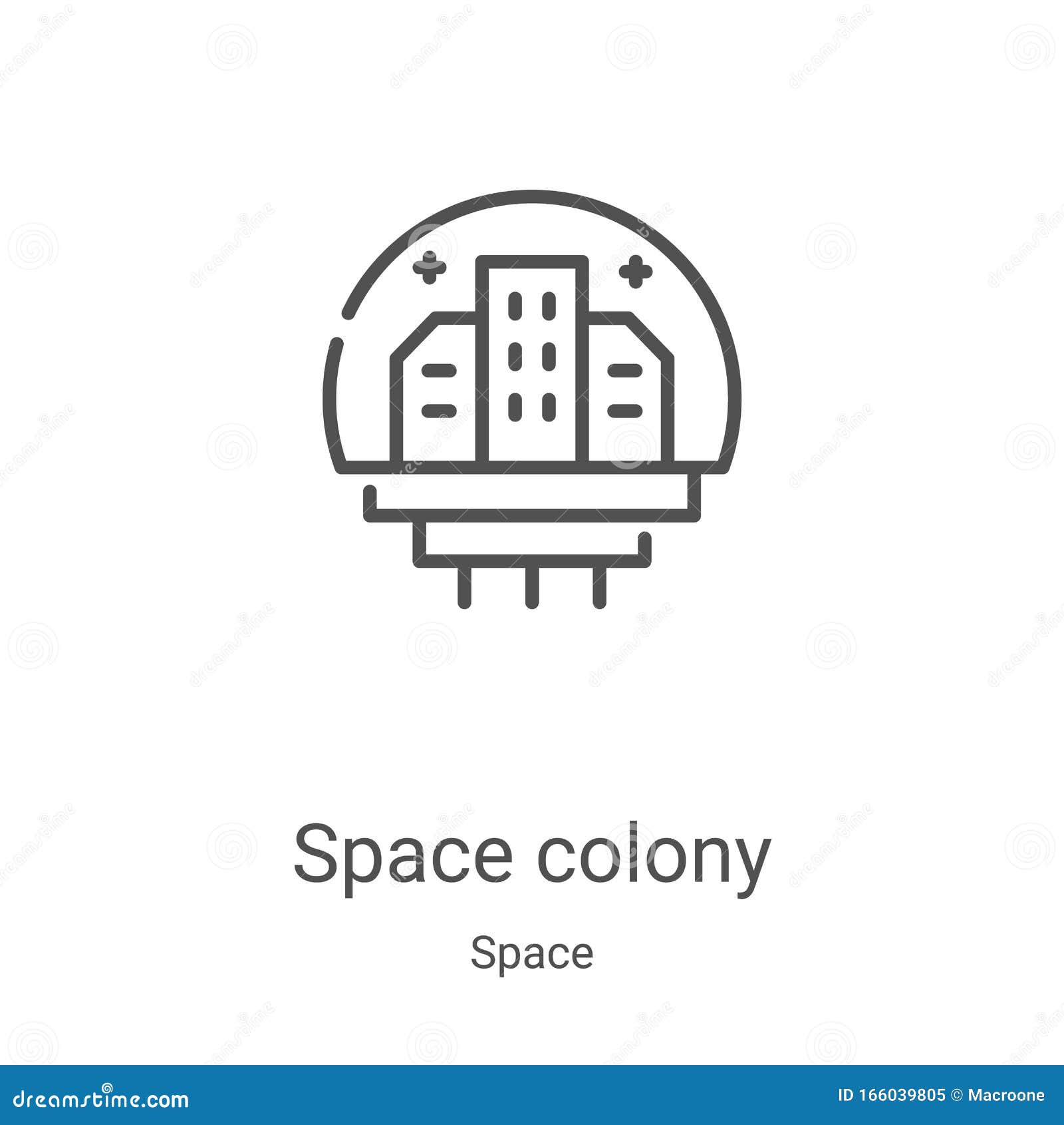 Space Colony Icon Vector from Space Collection. Thin Line Space Colony ...