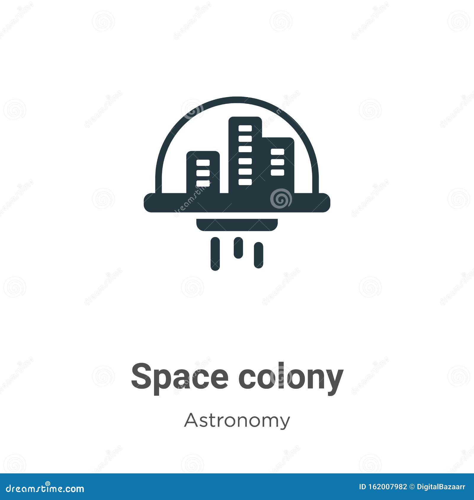Space Colony Vector Icon on White Background. Flat Vector Space Colony Icon Symbol Sign from ...