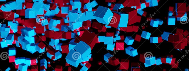 Space Colorful Blocks Exploding - High Quality Digital Render Stock ...