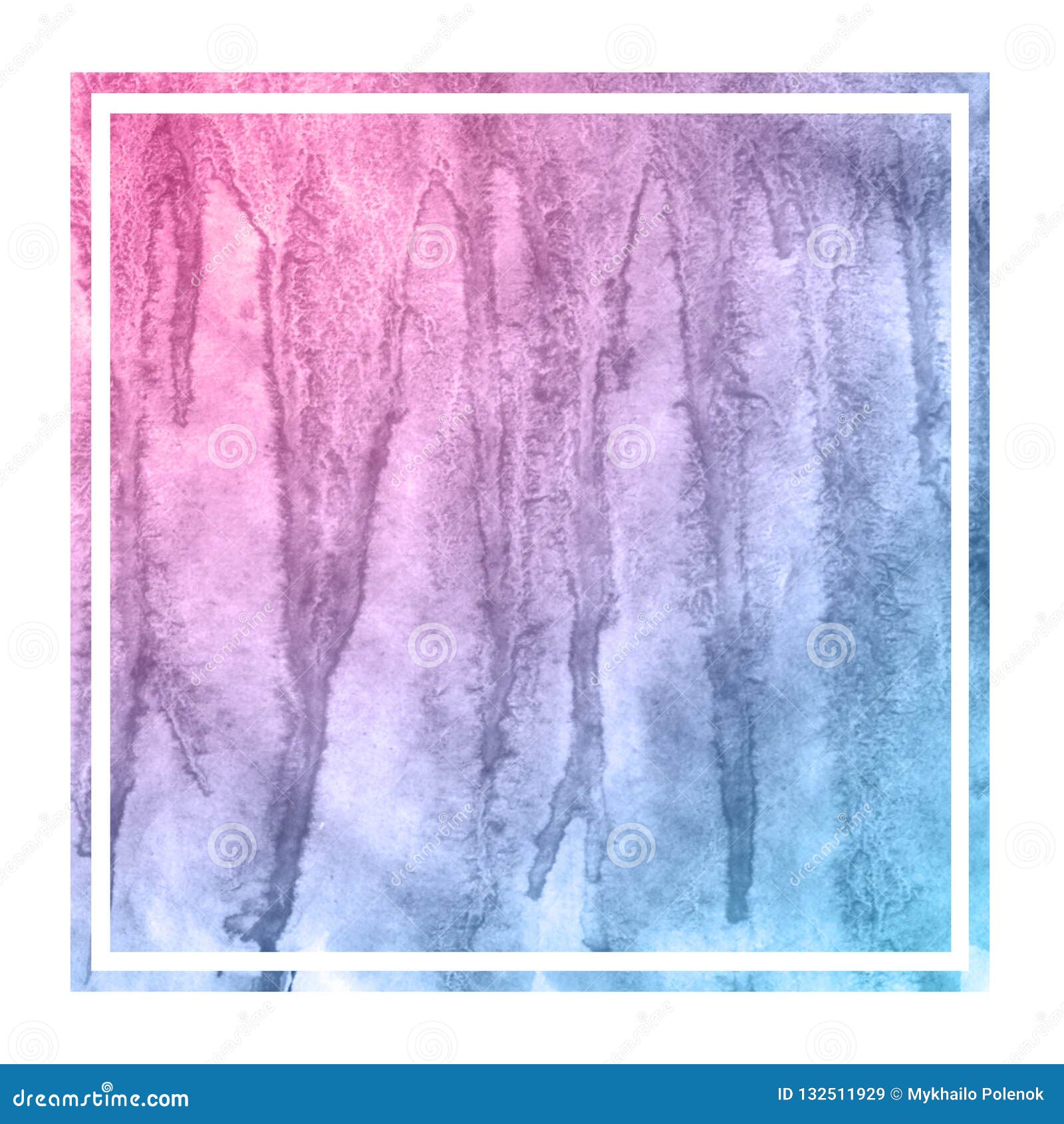 Space Colors Hand Drawn Watercolor Rectangular Frame Background Texture ...