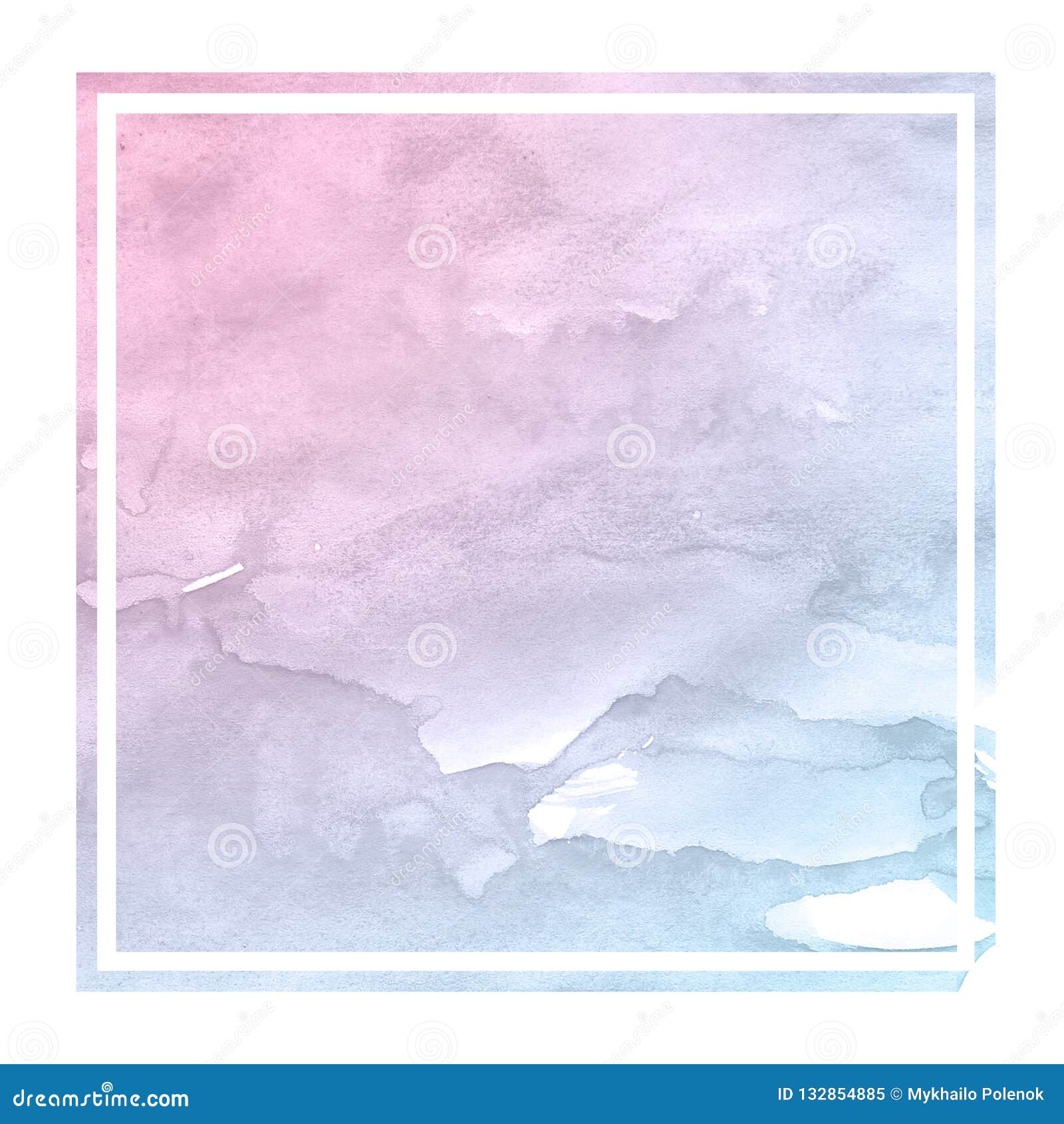 Space Colors Hand Drawn Watercolor Rectangular Frame Background Texture ...