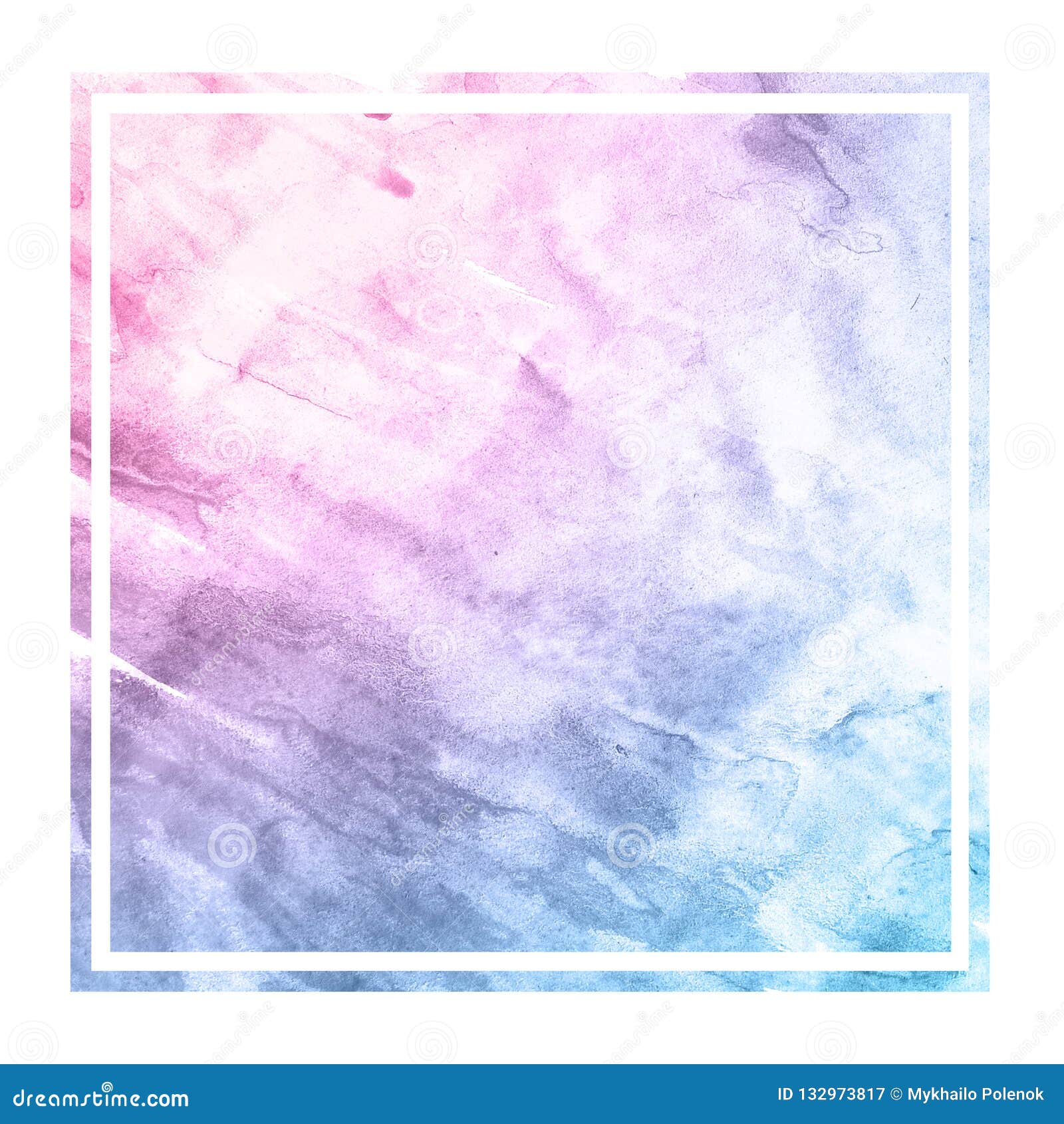 Space Colors Hand Drawn Watercolor Rectangular Frame Background Texture ...