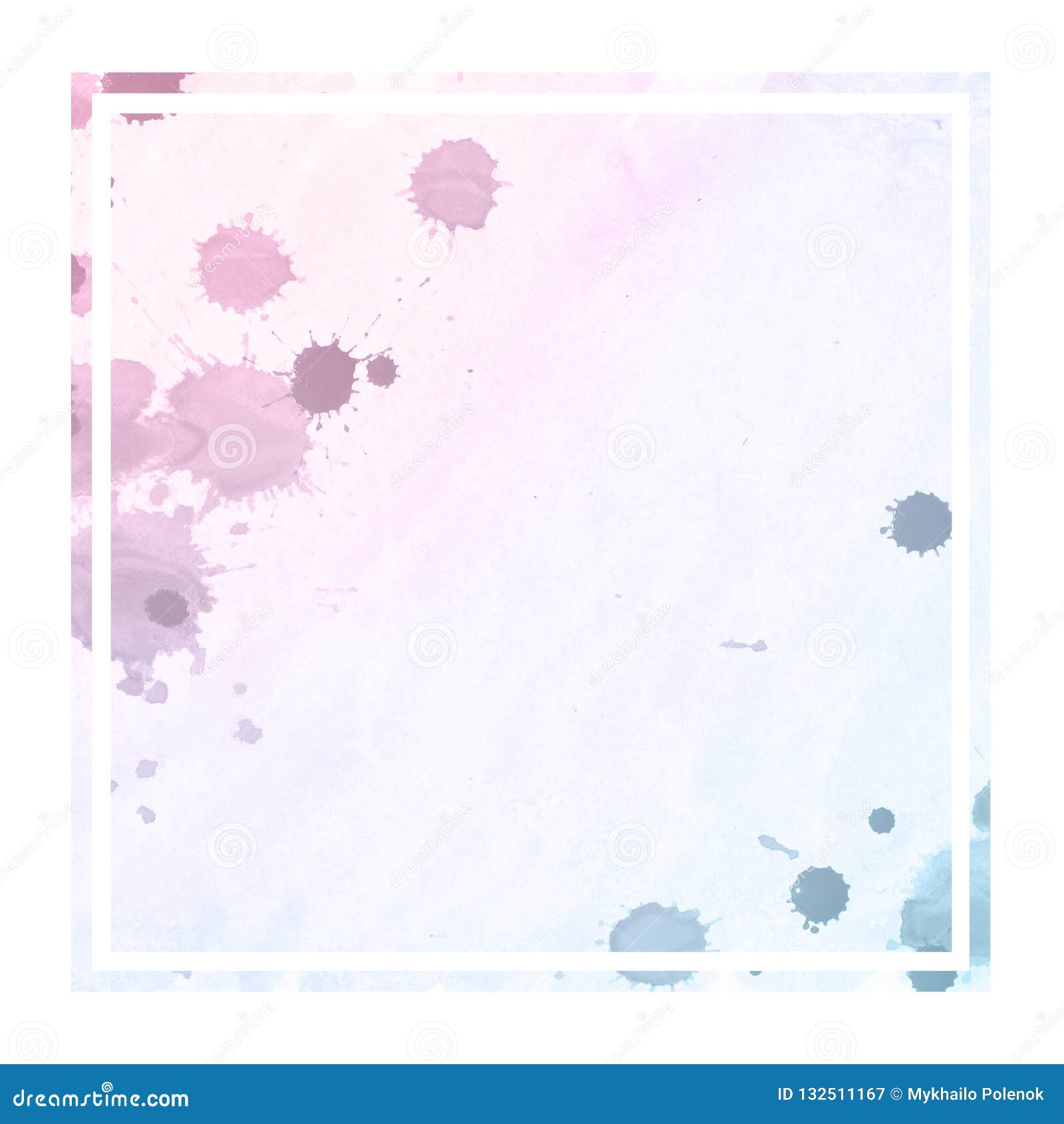 Space Colors Hand Drawn Watercolor Rectangular Frame Background Texture ...