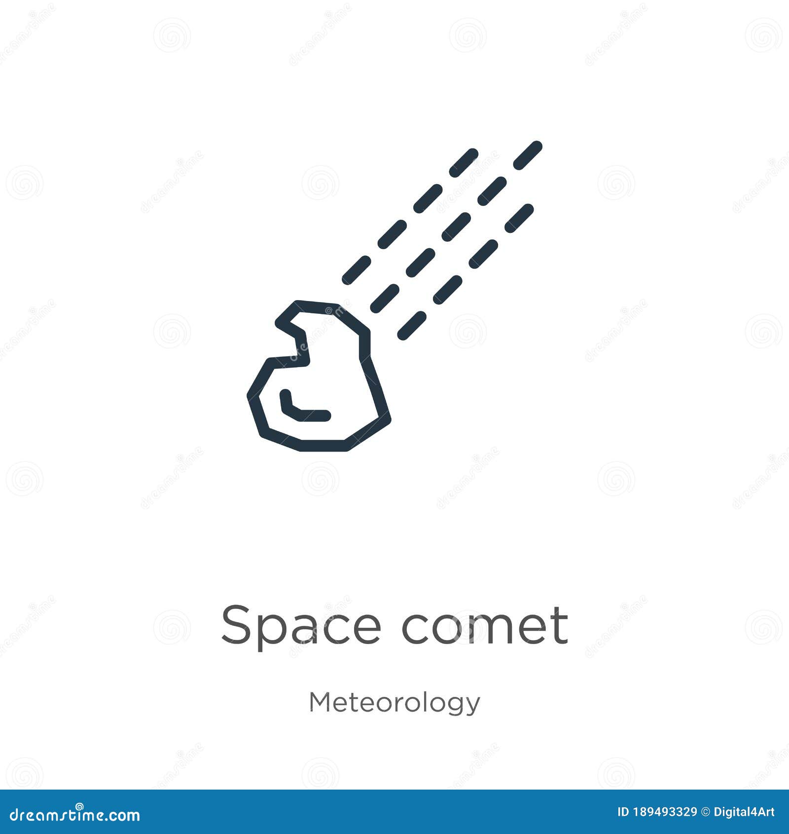 Space Comet Icon. Thin Linear Space Comet Outline Icon Isolated on ...