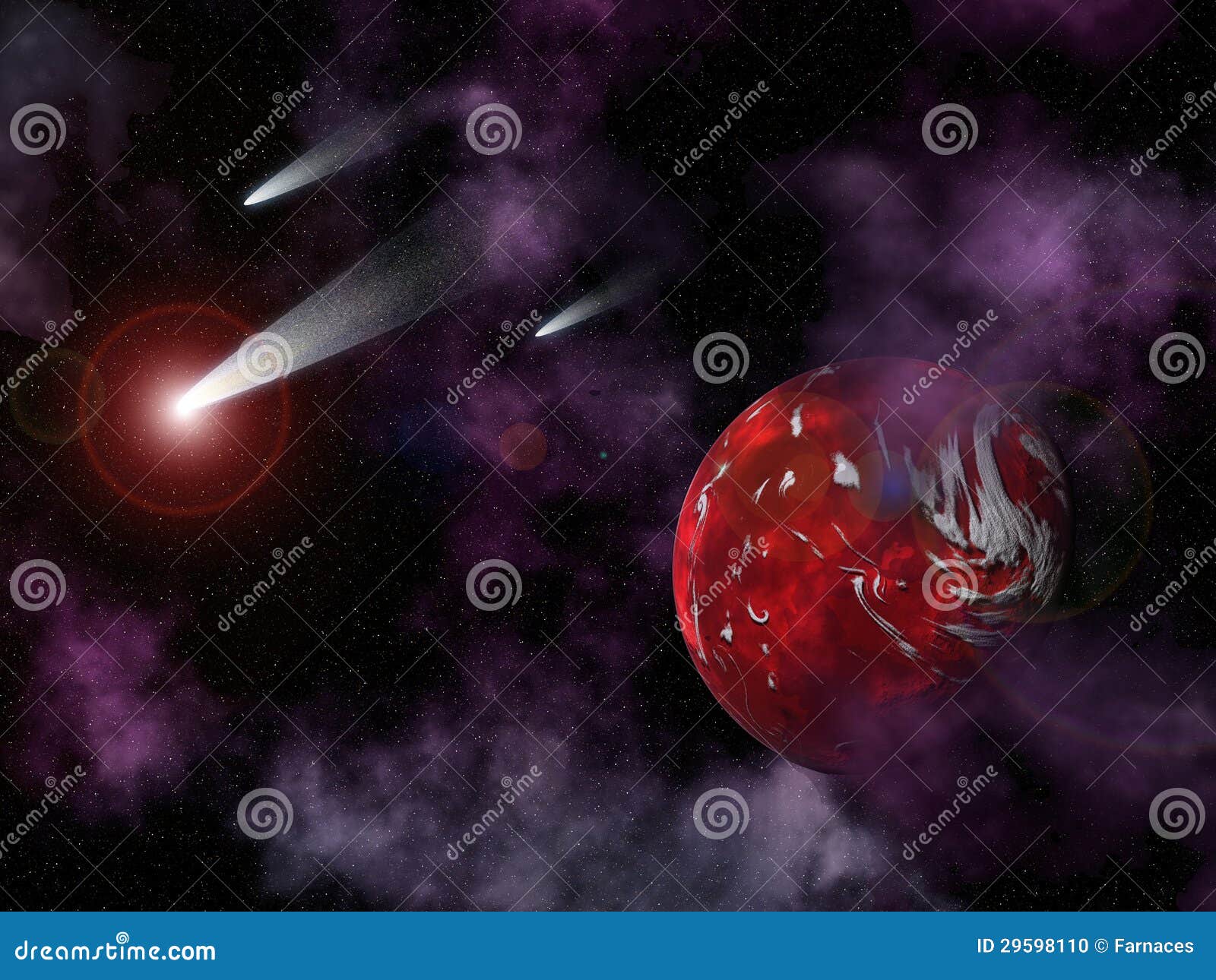 Space comets stock illustration. Illustration of comets - 29598110