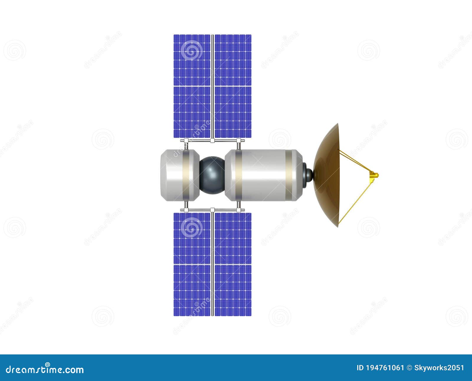 3d Image of Modern Satellite. Space Communication Satellite ...