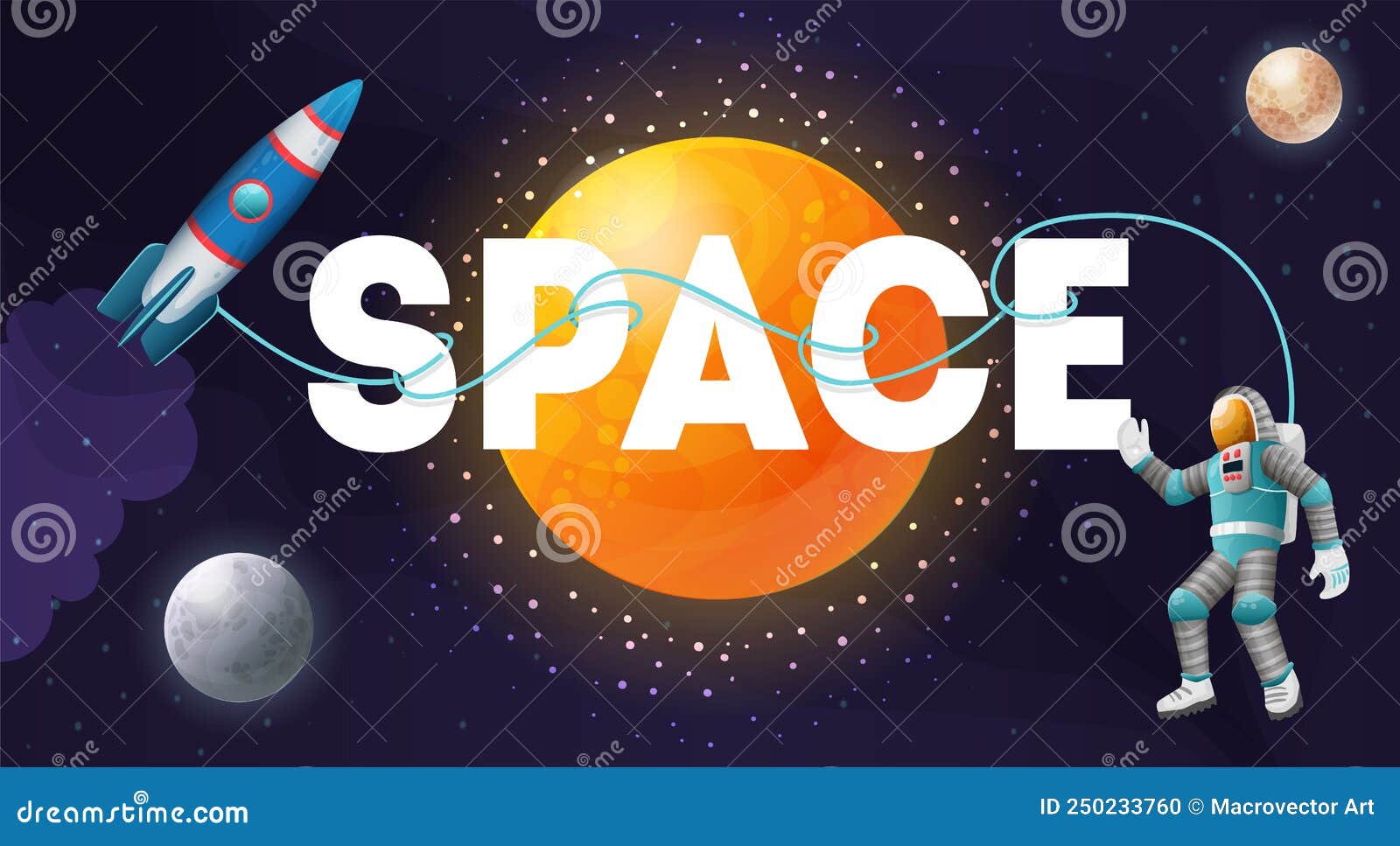 Space Composition Poster Header Stock Vector - Illustration of ...