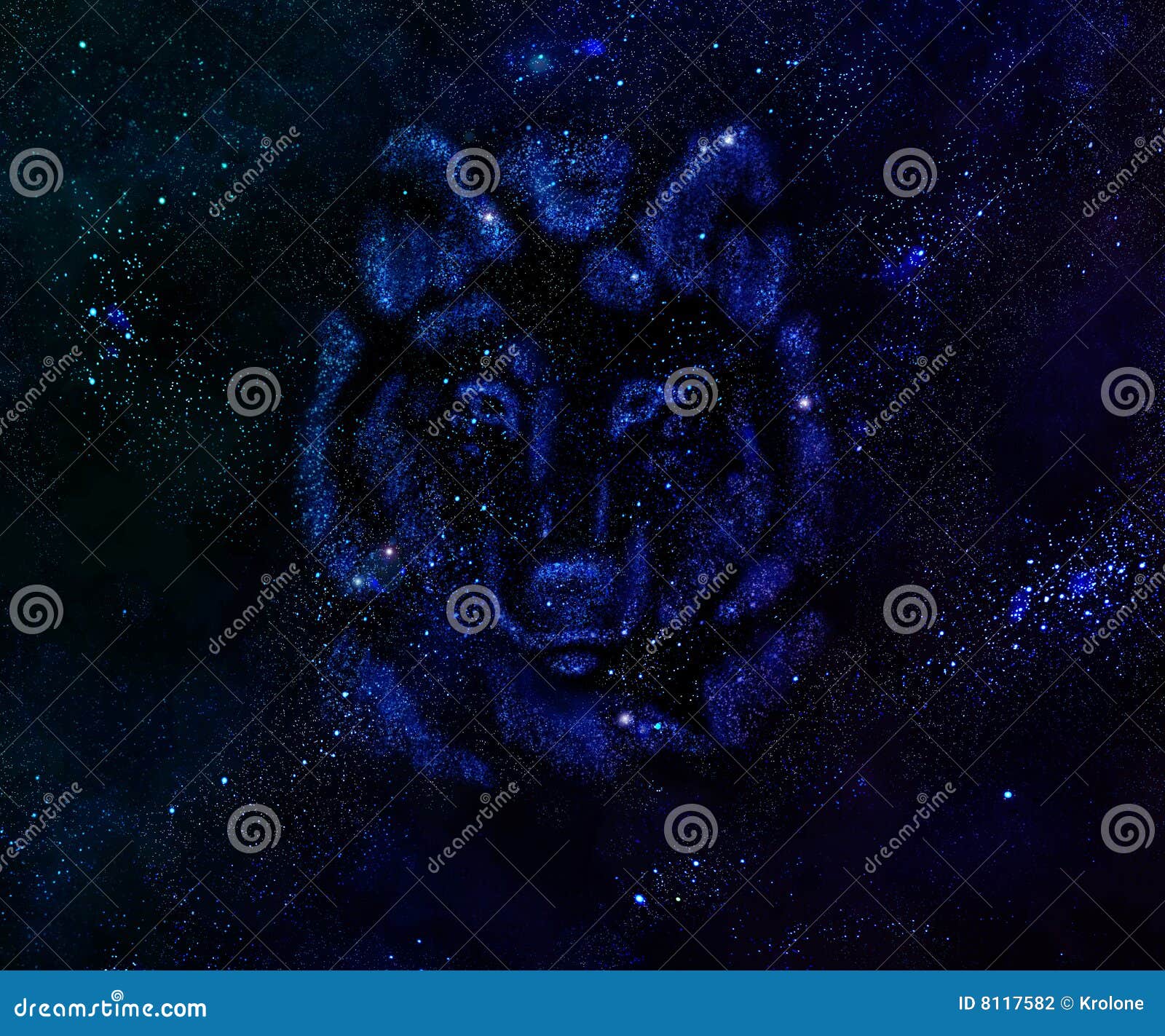 Space Constellation of a Wolf Stock Illustration - Illustration of ...