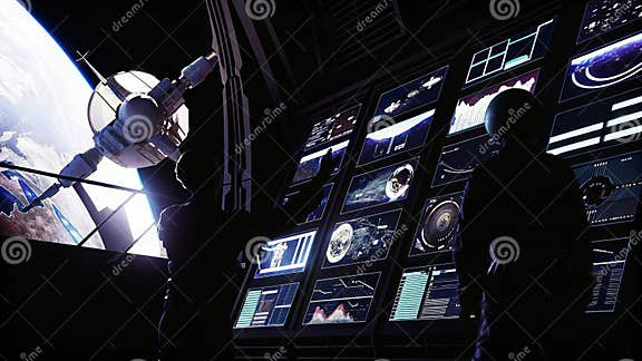 Space Control Room, Astronauts, Digital Interface, Real Time Data ...