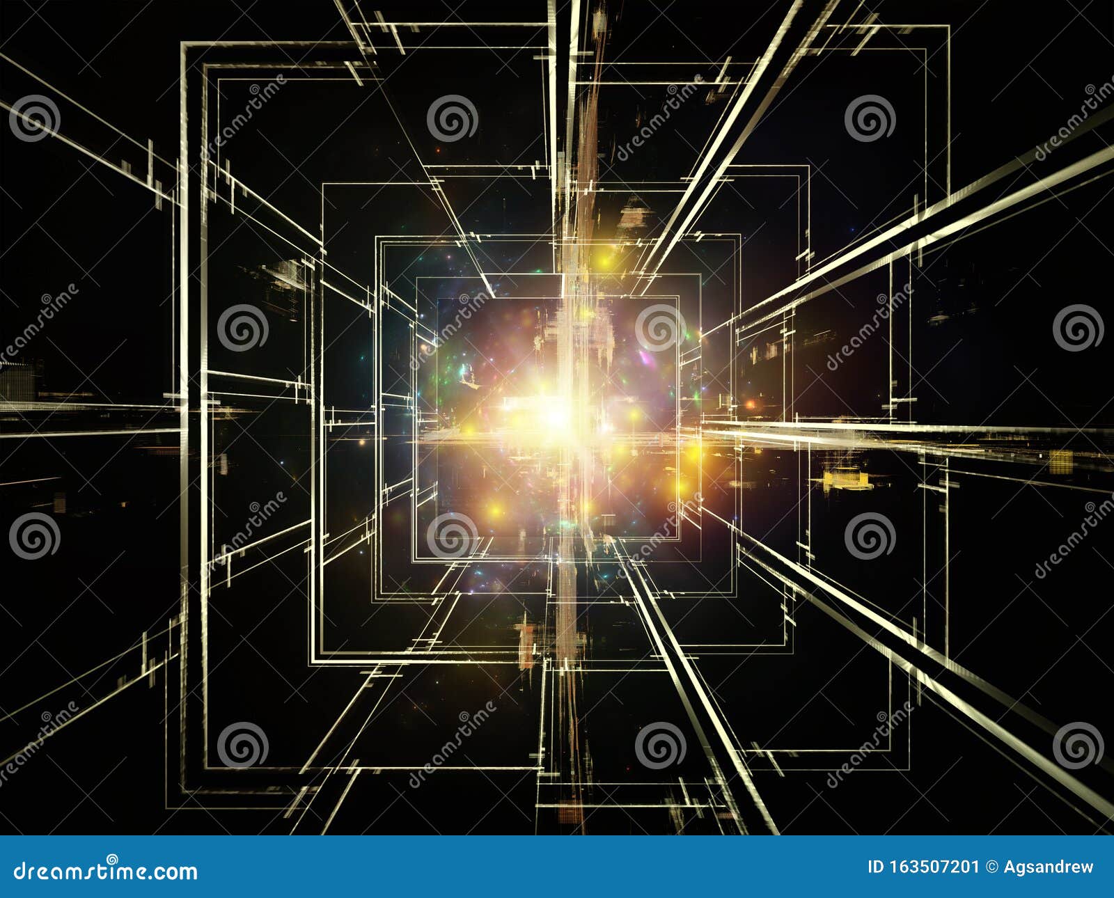 Space Corridor stock illustration. Illustration of tech - 163507201