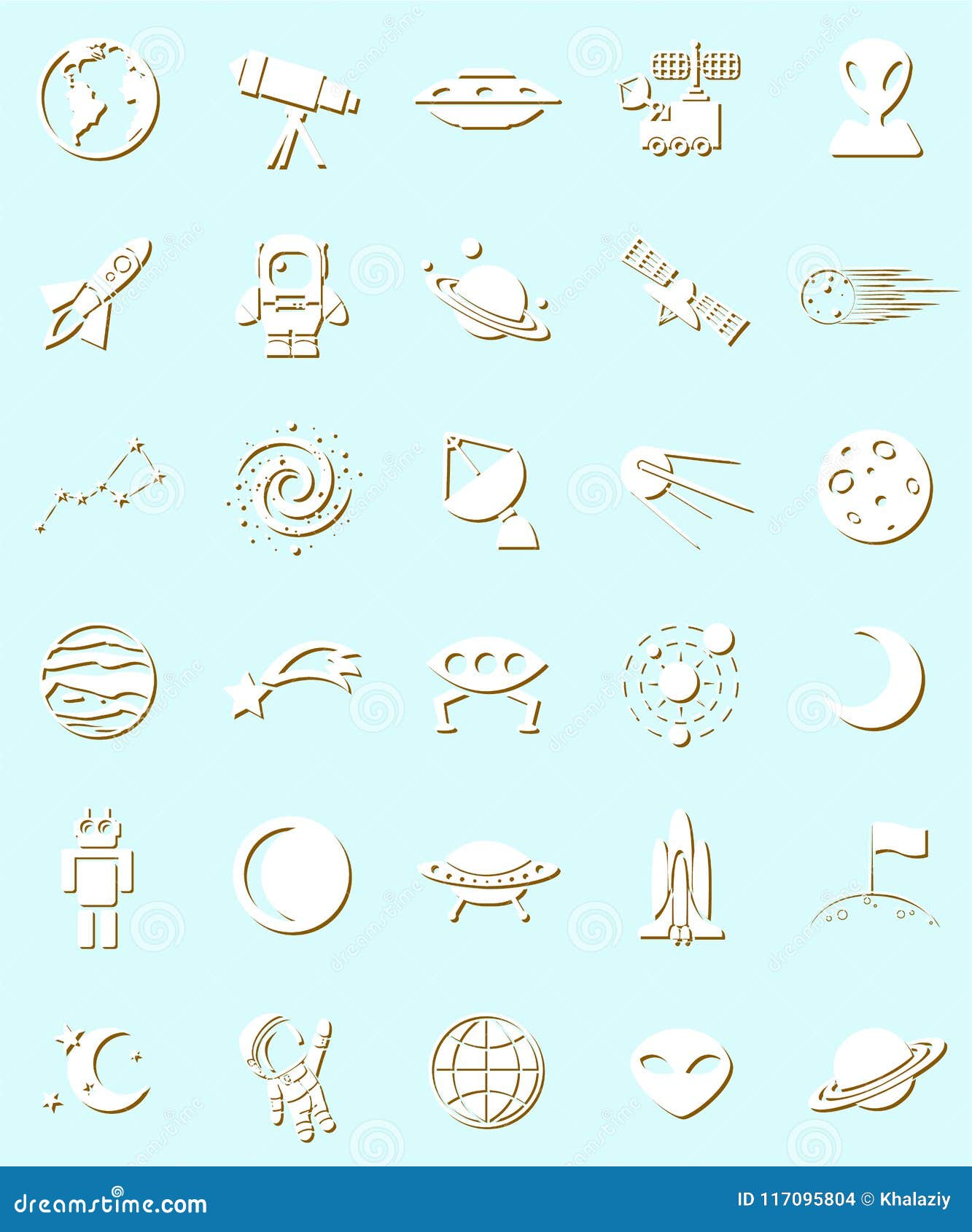 Space cosmic vector icons stock vector. Illustration of galaxy - 117095804