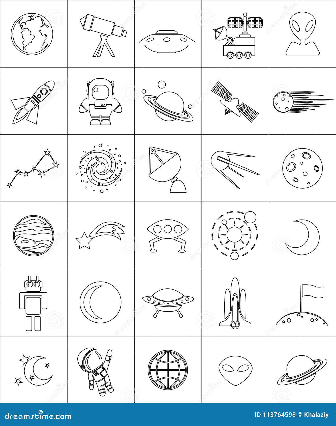 Space cosmic vector icons stock vector. Illustration of cosmonaut ...