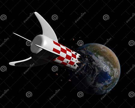 Space crash stock illustration. Illustration of planet - 23567059