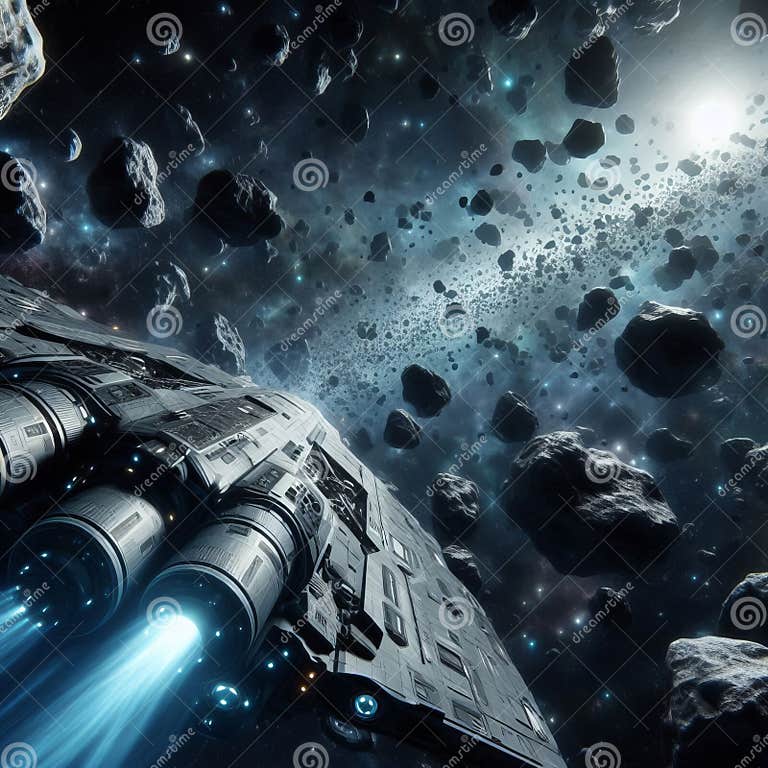 125 144. a Space Cruiser Navigating through a Dense Asteroid Fe Stock ... 125 144. a Space Cruiser Navigating through a Dense Asteroid Fe Stock ...