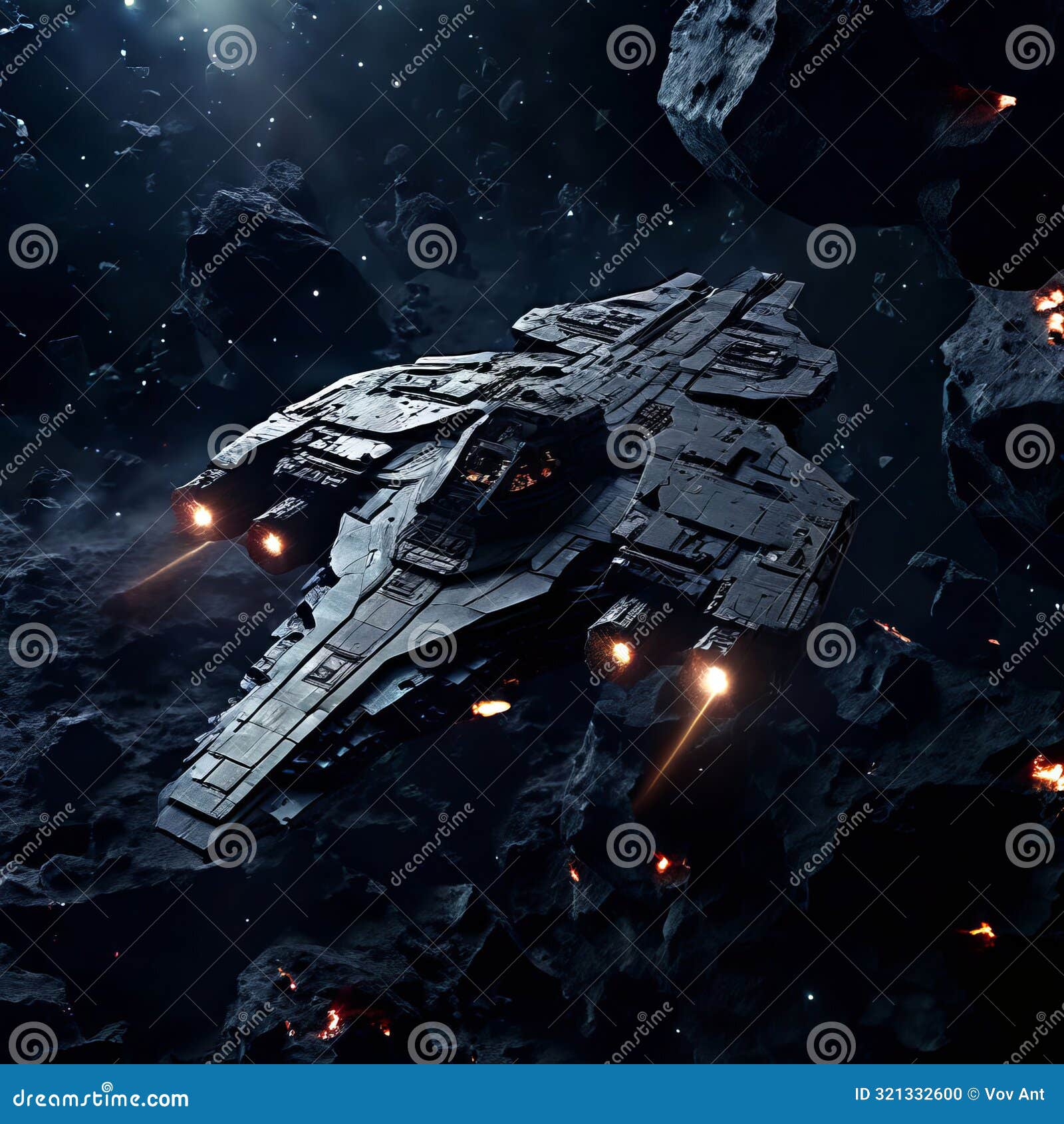 A Space Cruiser Navigating through a Dense Asteroid Field Its S Stock ... A Space Cruiser Navigating through a Dense Asteroid Field Its S Stock ...