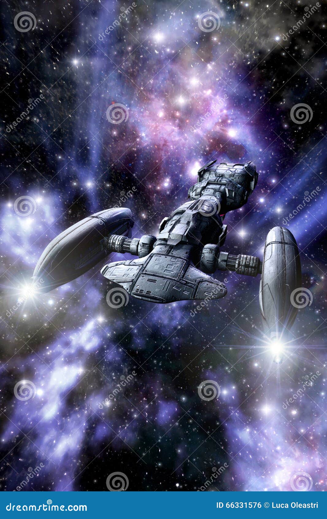 Space cruiser spaceship stock illustration. Illustration of future ...