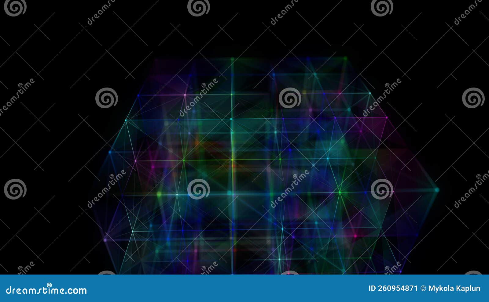Space Cube. Network Connection Structure Cyberspace with Moving ...