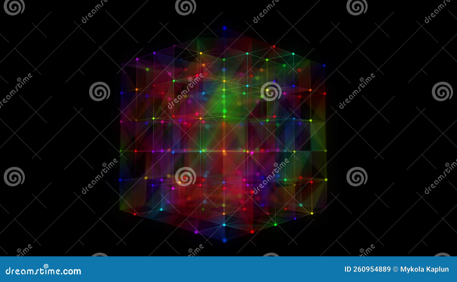 Space Cube. Network Connection Structure Cyberspace with Moving ...