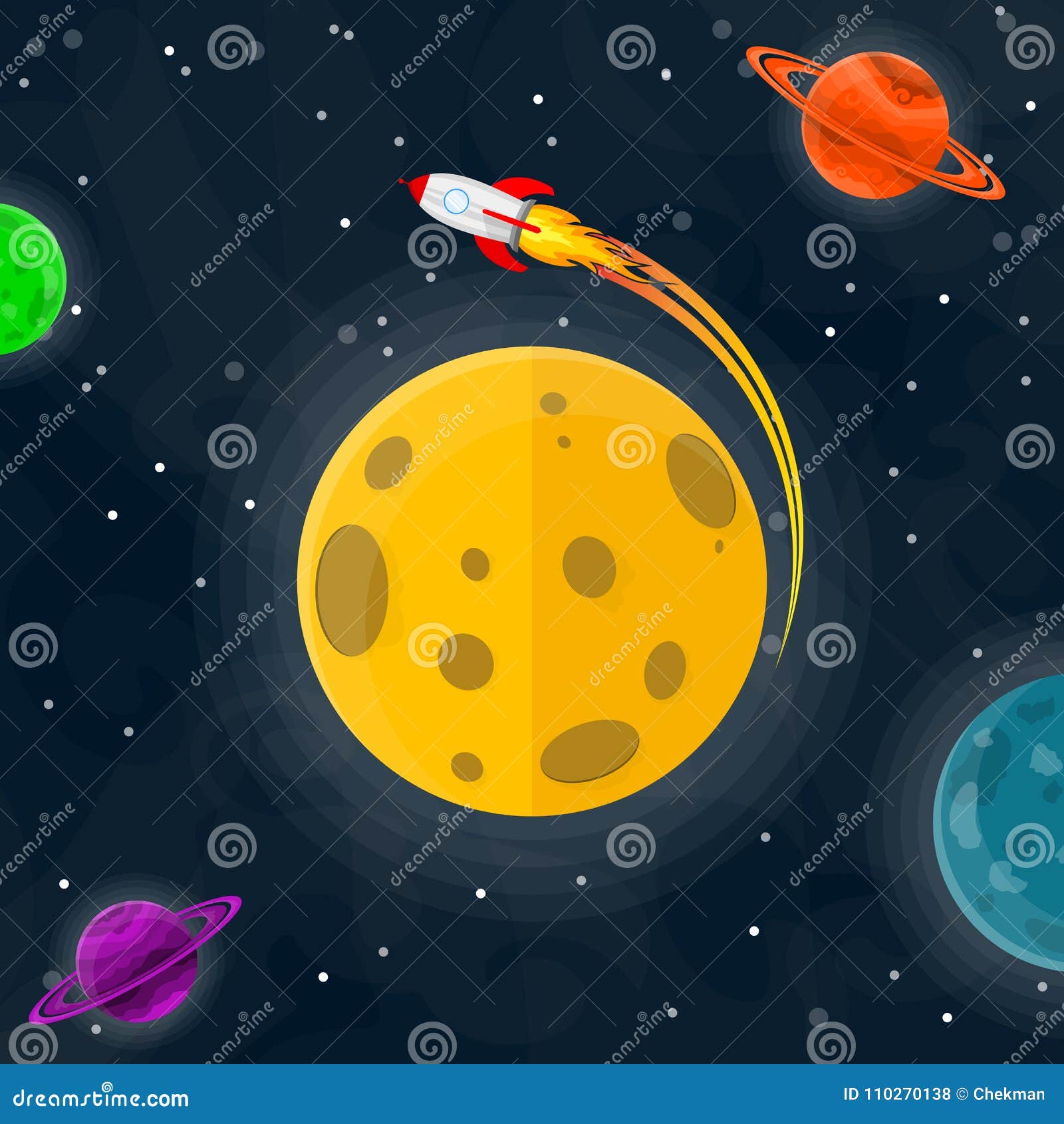 Space Cute Background. Vector Illustration Stock Illustration ...