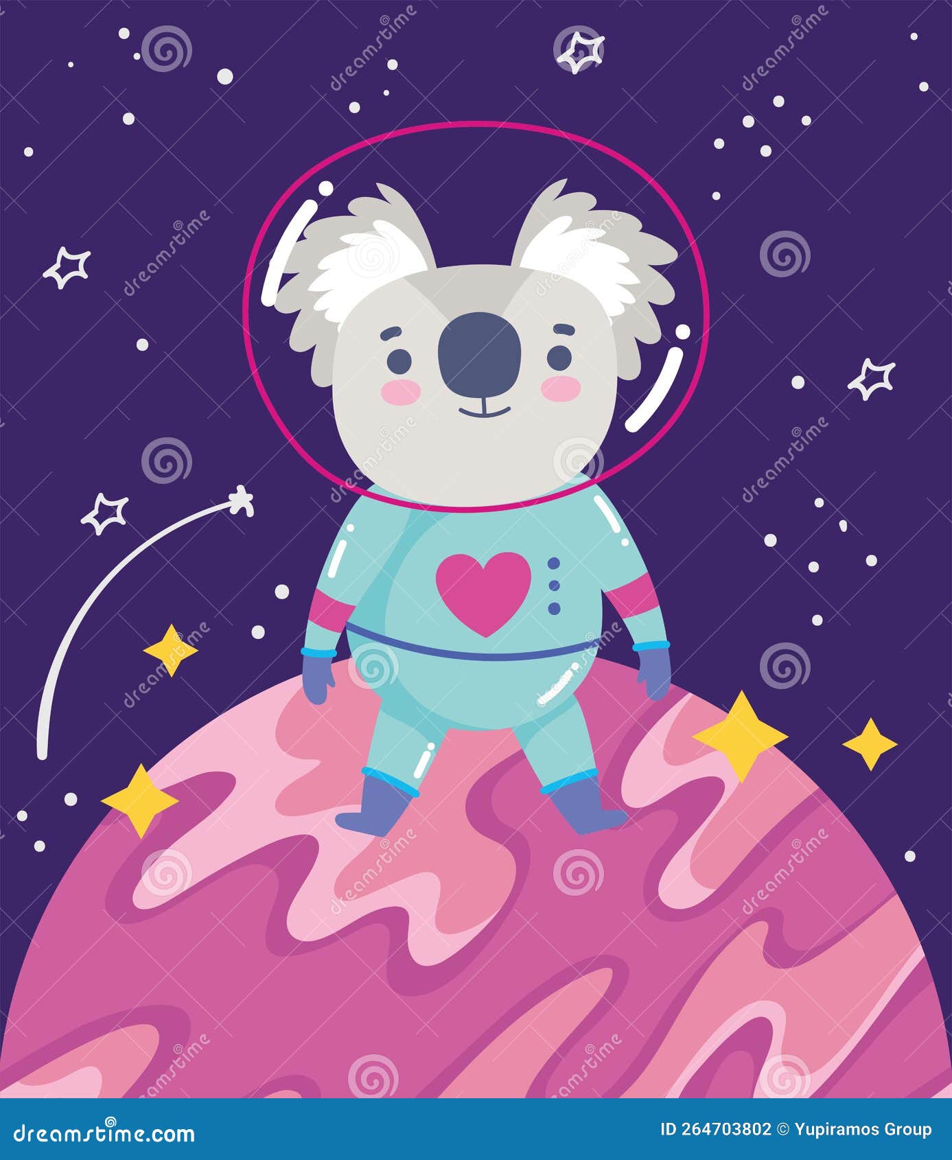 Space cute koala astronaut stock vector. Illustration of vector - 264703802