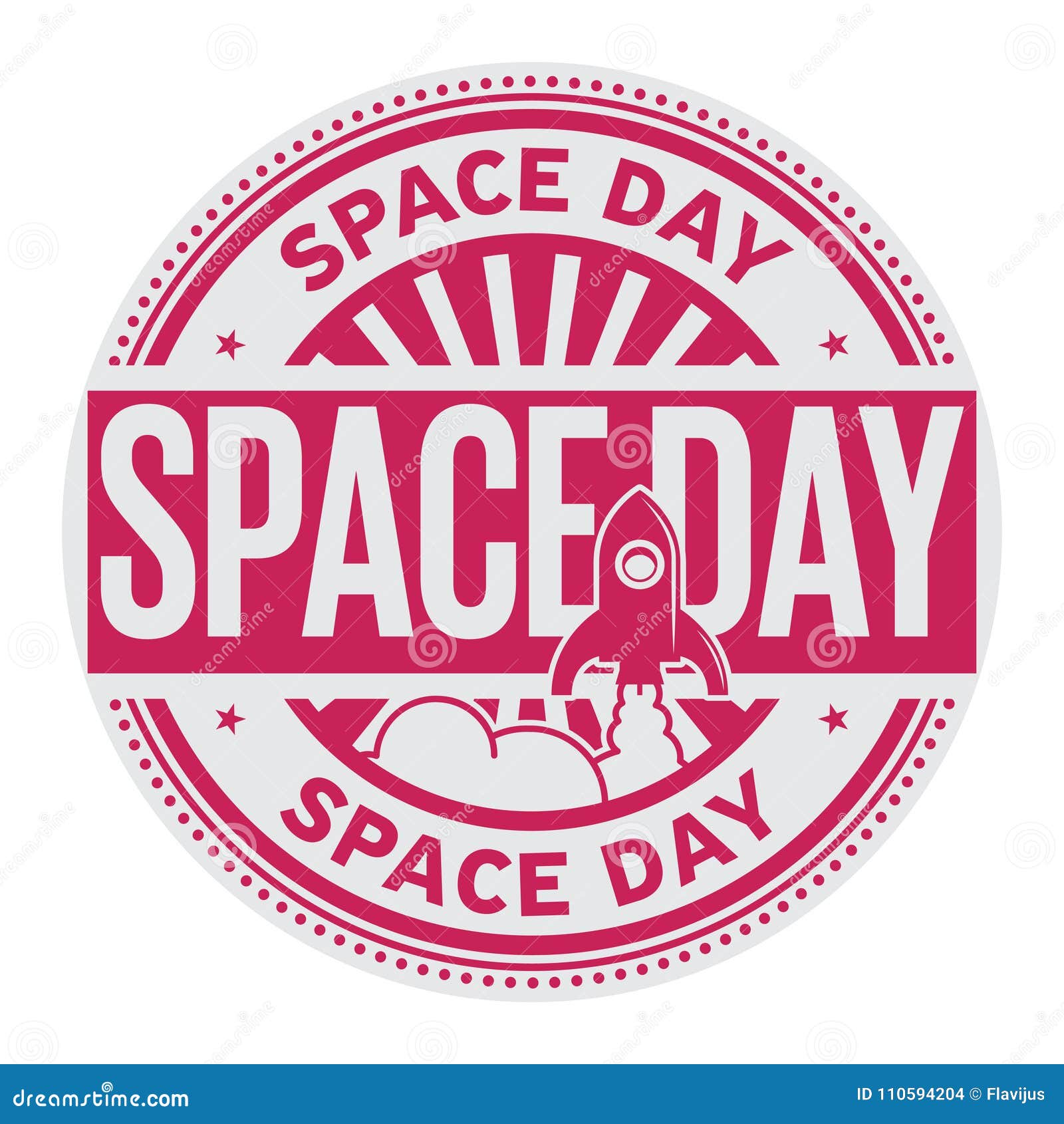 Space Day stamp stock vector. Illustration of background - 110594204