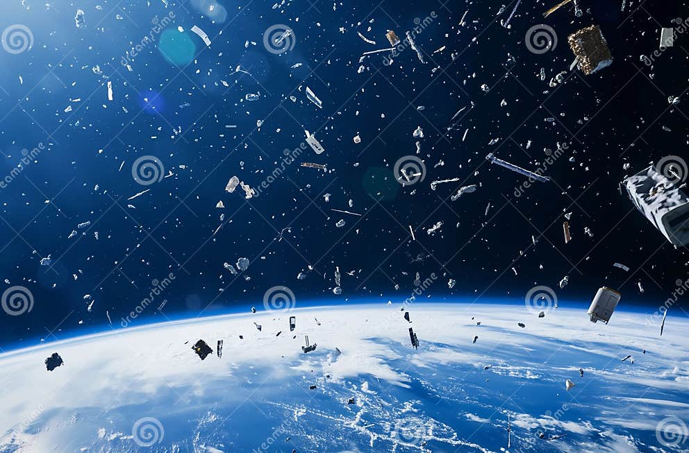 Space Debris Orbiting Earth Stock Photo - Image of issue, cosmos: 311863372