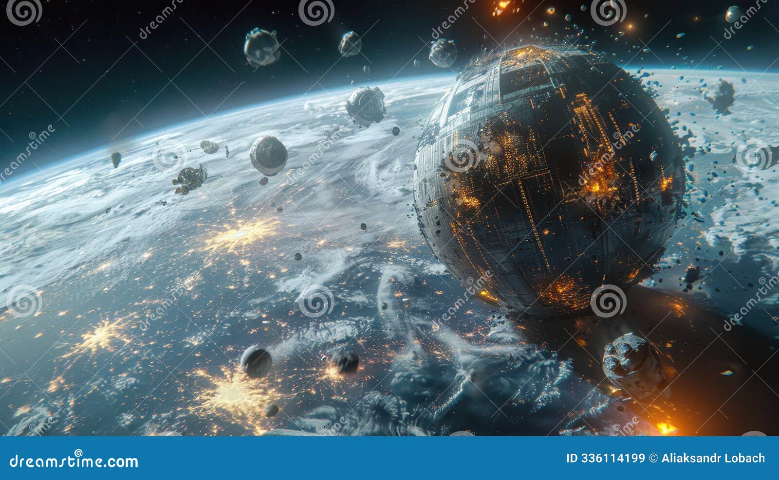 Space Debris Threatening Planet Earth . the Concept of Global Pollution ...